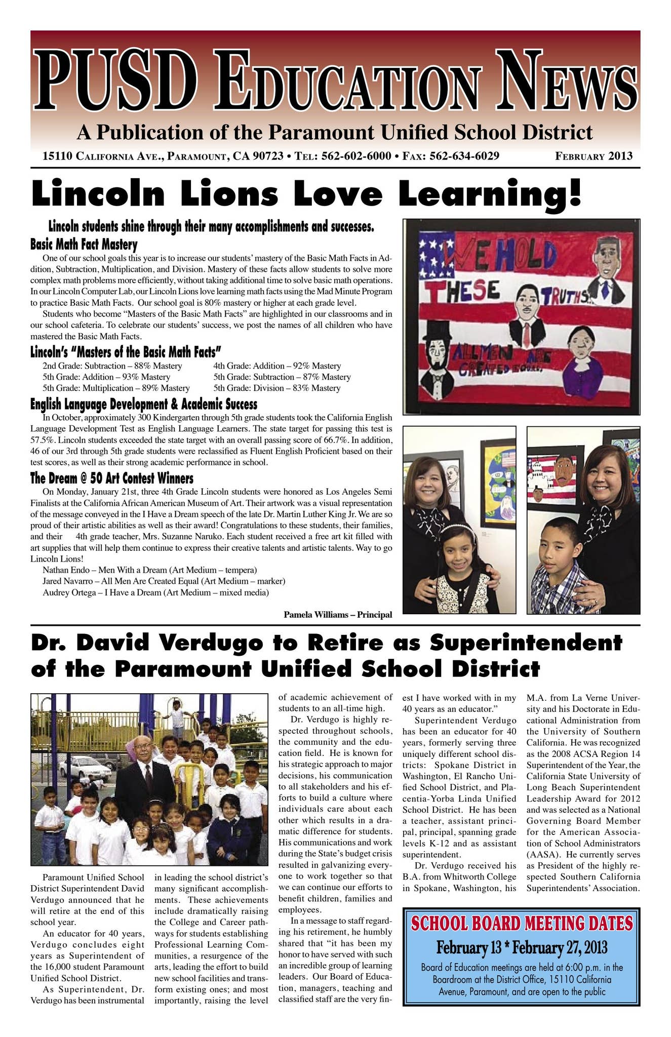 PUSD EYE February 2013 by City of Paramount - Issuu