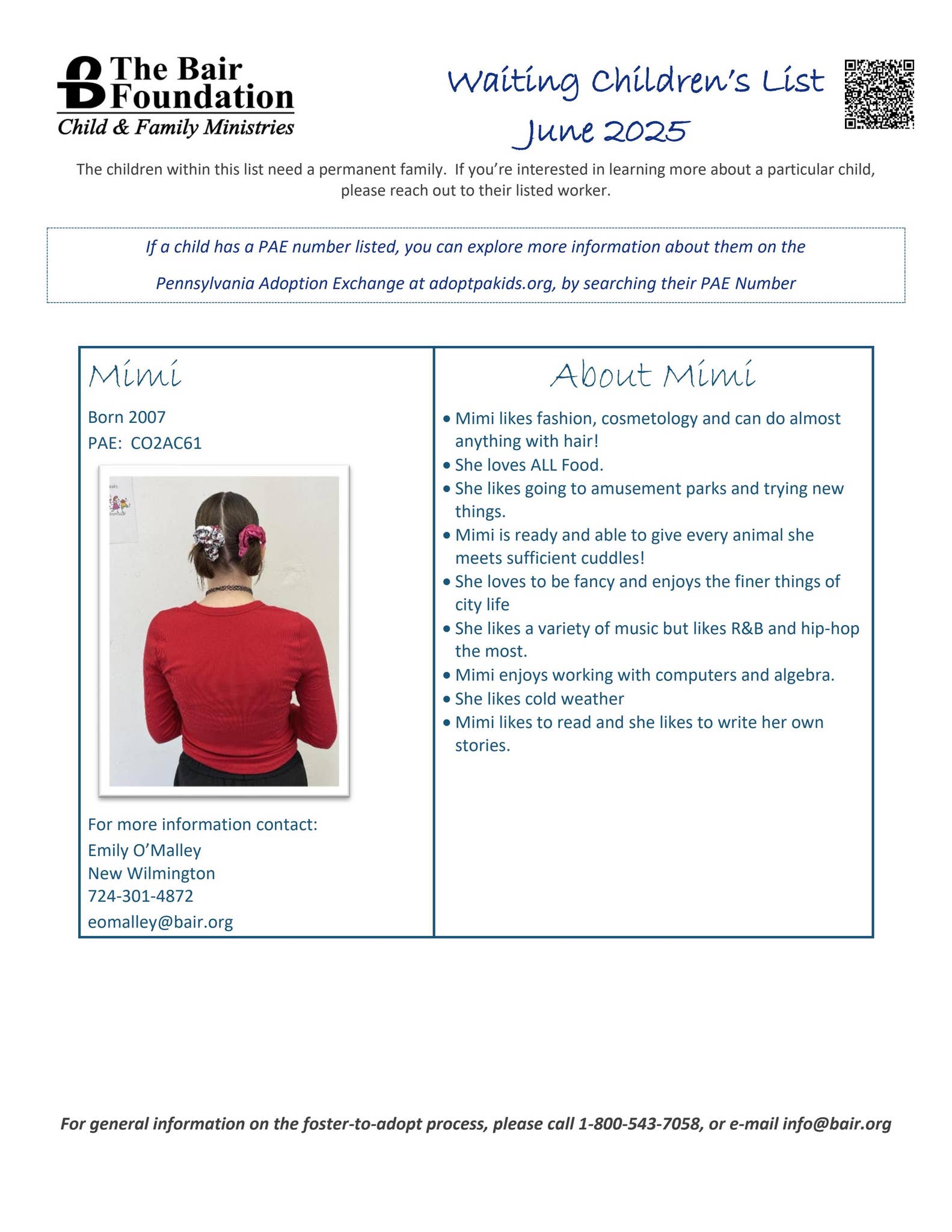 Bair Waiting Children List June 2025 by The Bair Foundation - Issuu