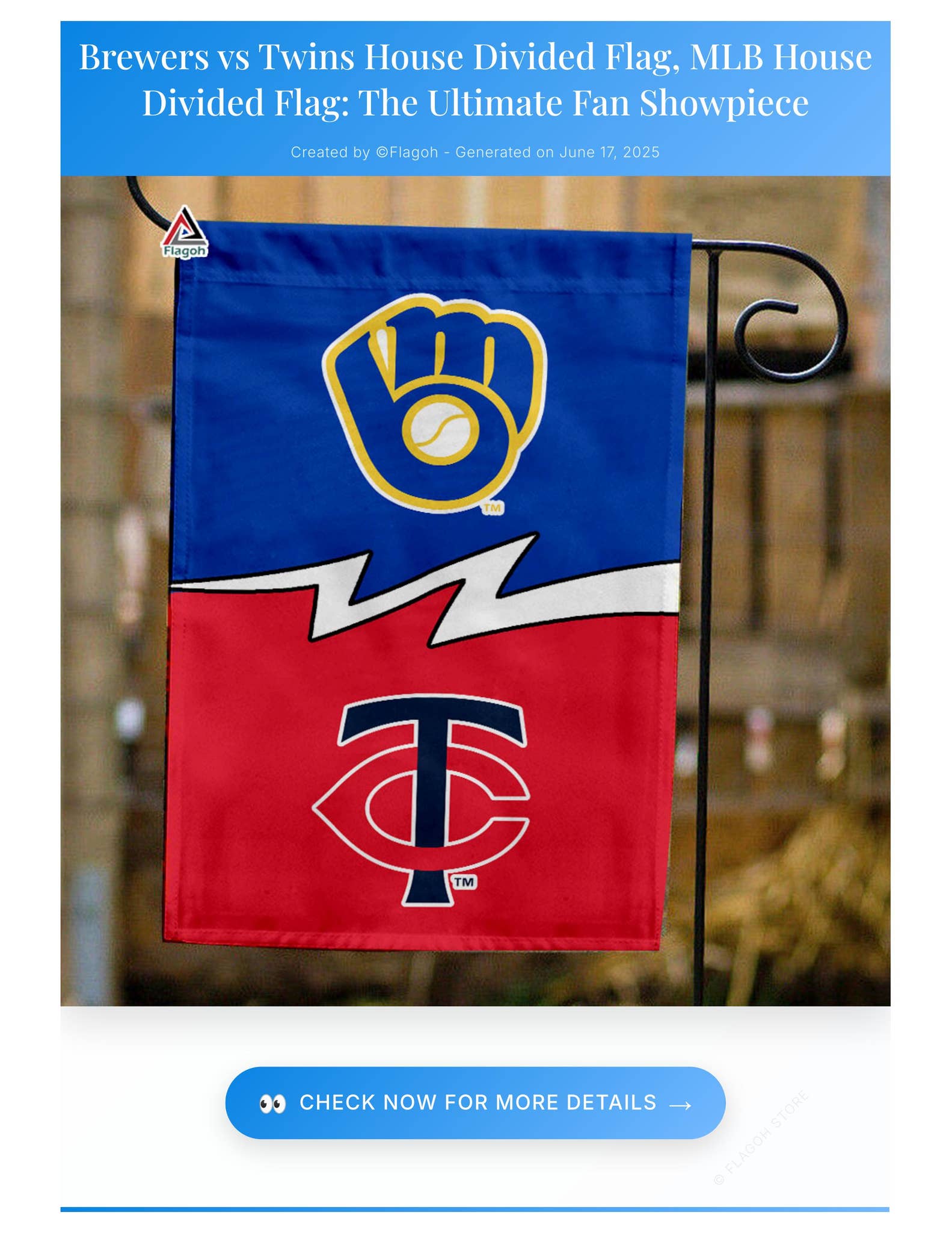 Brewers vs Twins House Divided Flag, MLB House Divided Flag: The ...