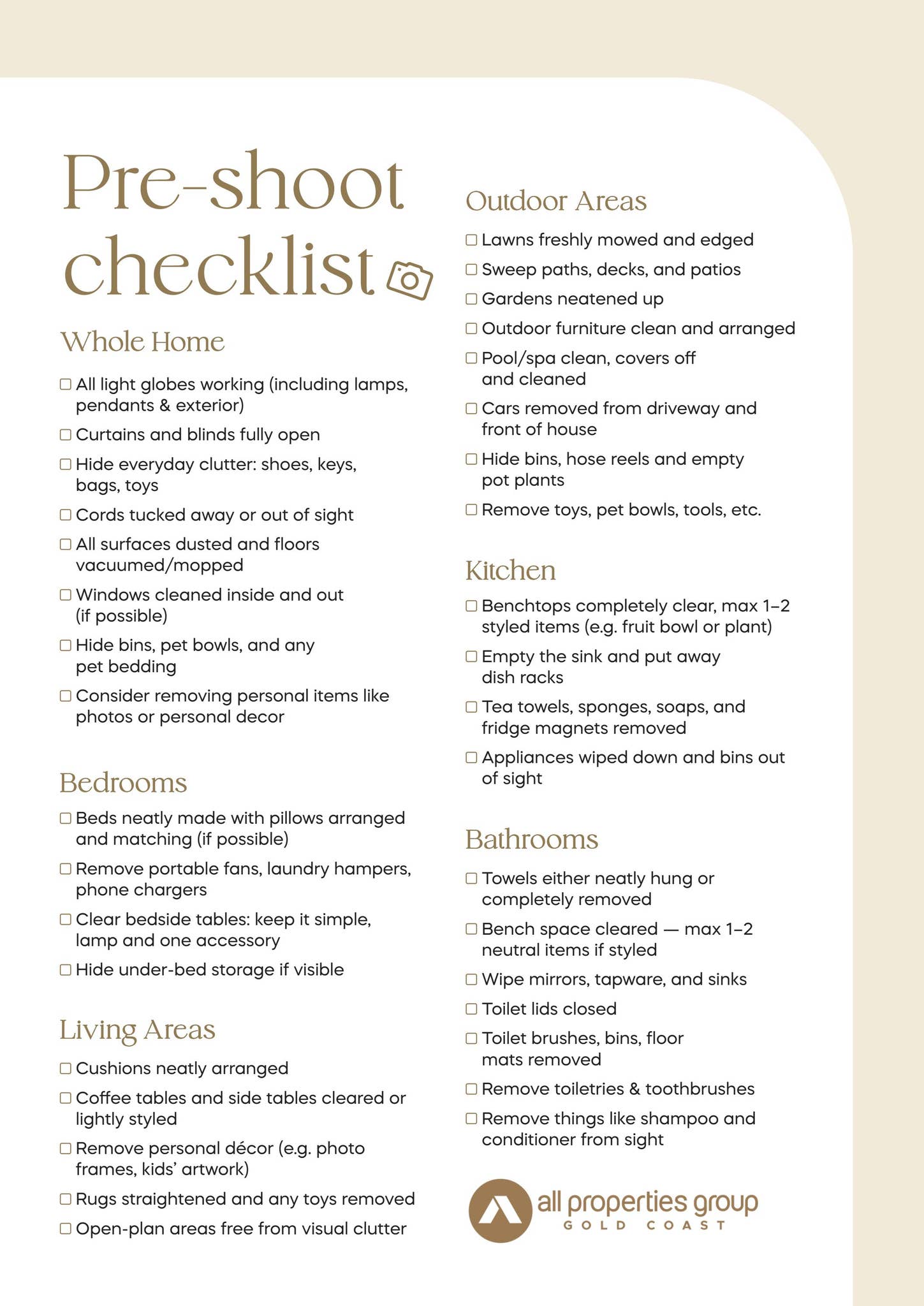 Pre-Photoshoot Checklist by Avenue Property Gold Coast - Issuu