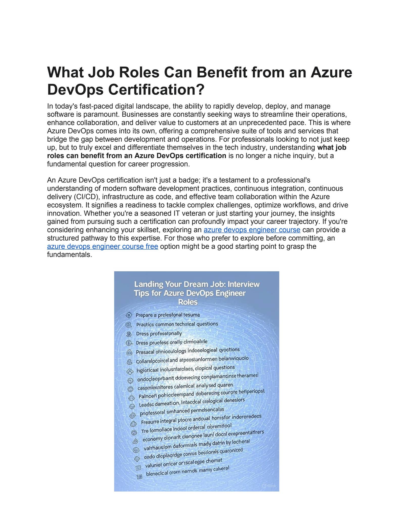 Landing Your Dream Job: Interview Tips for Azure DevOps Engineer Roles ...