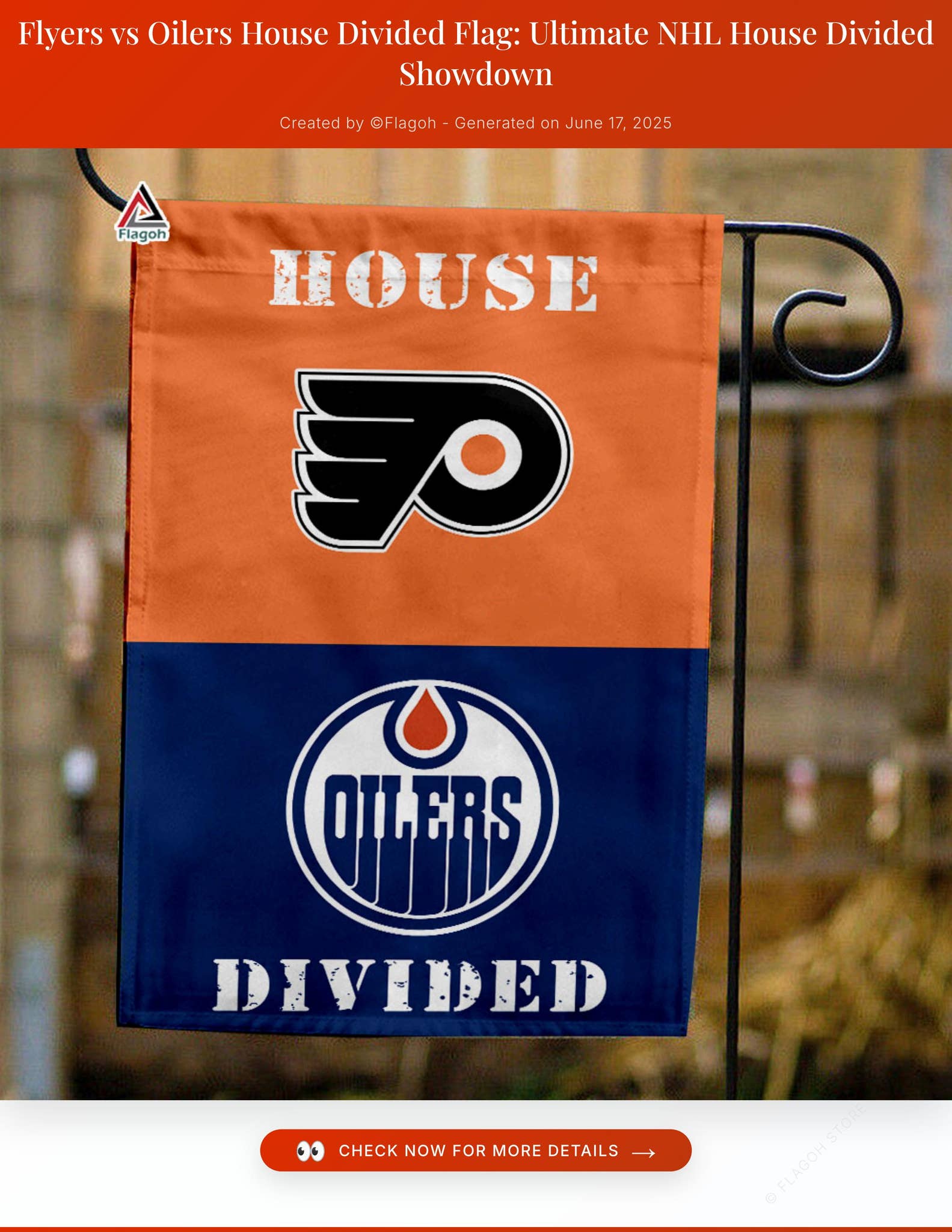 Flyers vs Oilers House Divided Flag: Ultimate NHL House Divided ...