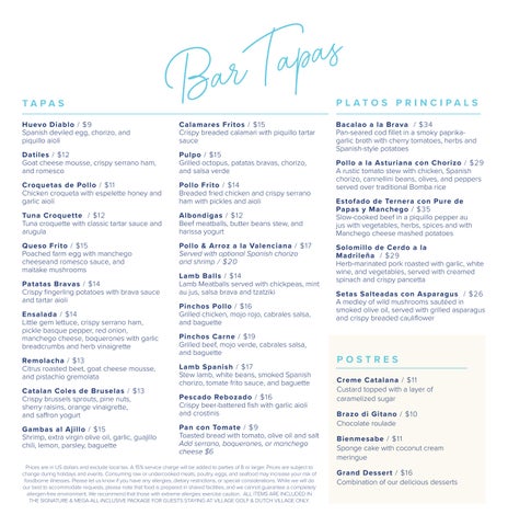 BarTapas Menu by Divi Resorts - Issuu