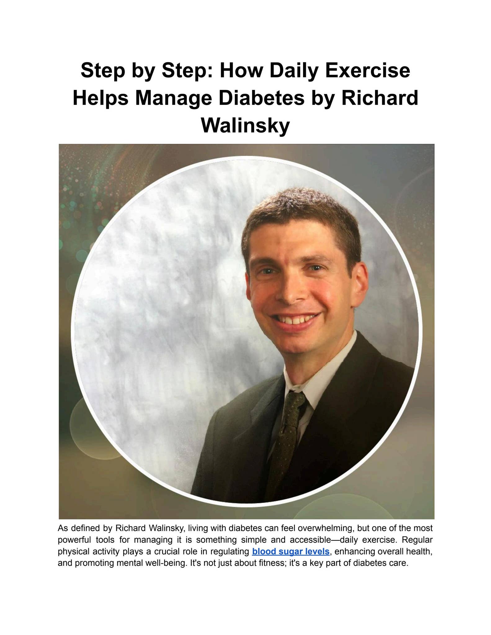 Step by Step_ How Daily Exercise Helps Manage Diabetes by Richard ...