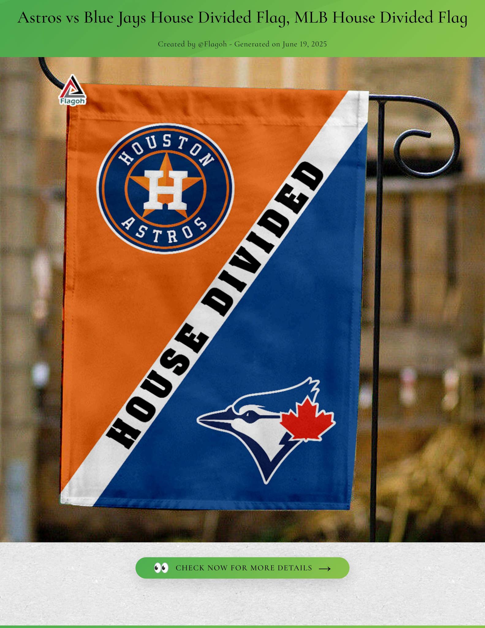 Astros vs Blue Jays House Divided Flag: Celebrate MLB Rivalry at Home ...