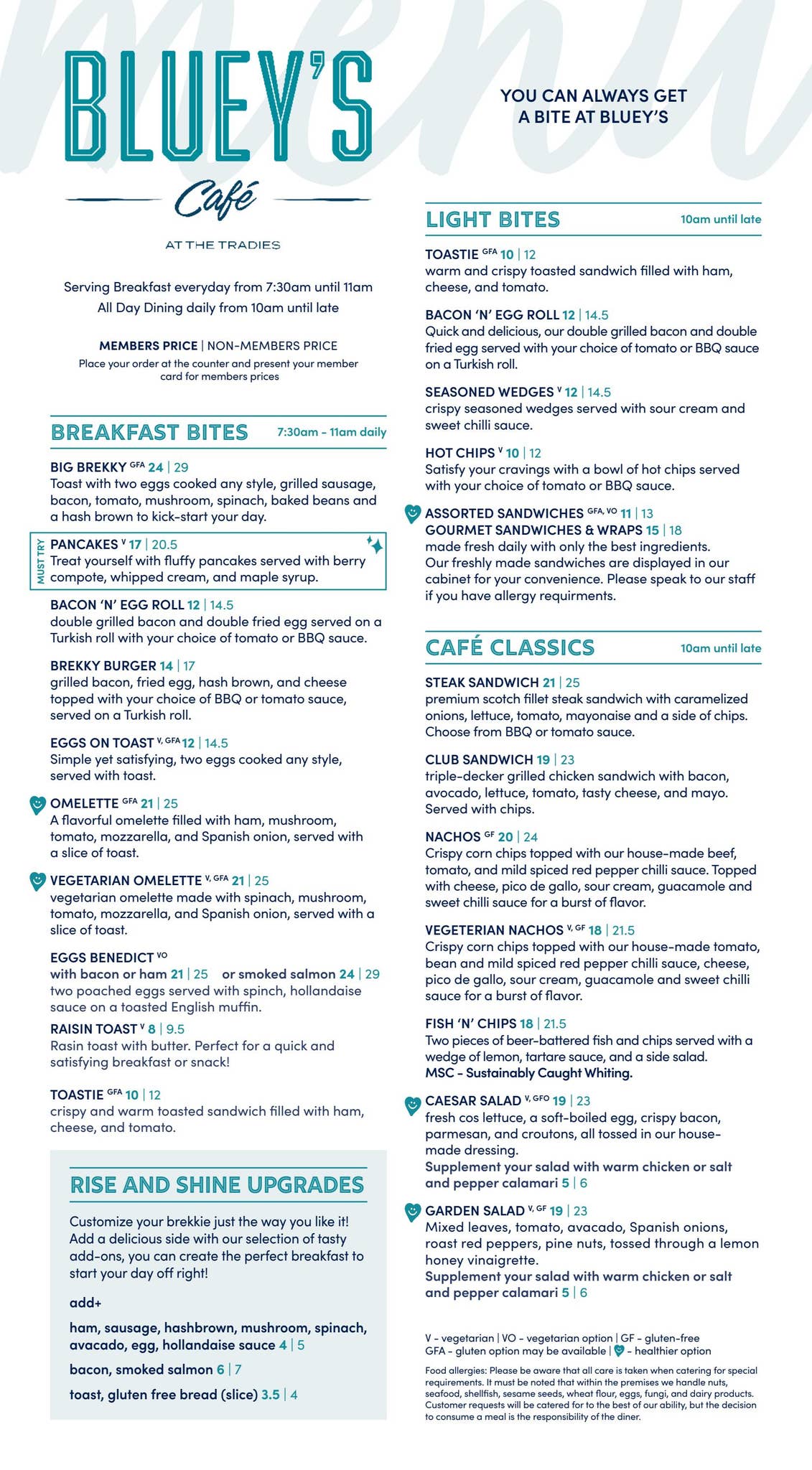 Bluey's Cafe Menu by The Tradies - Issuu