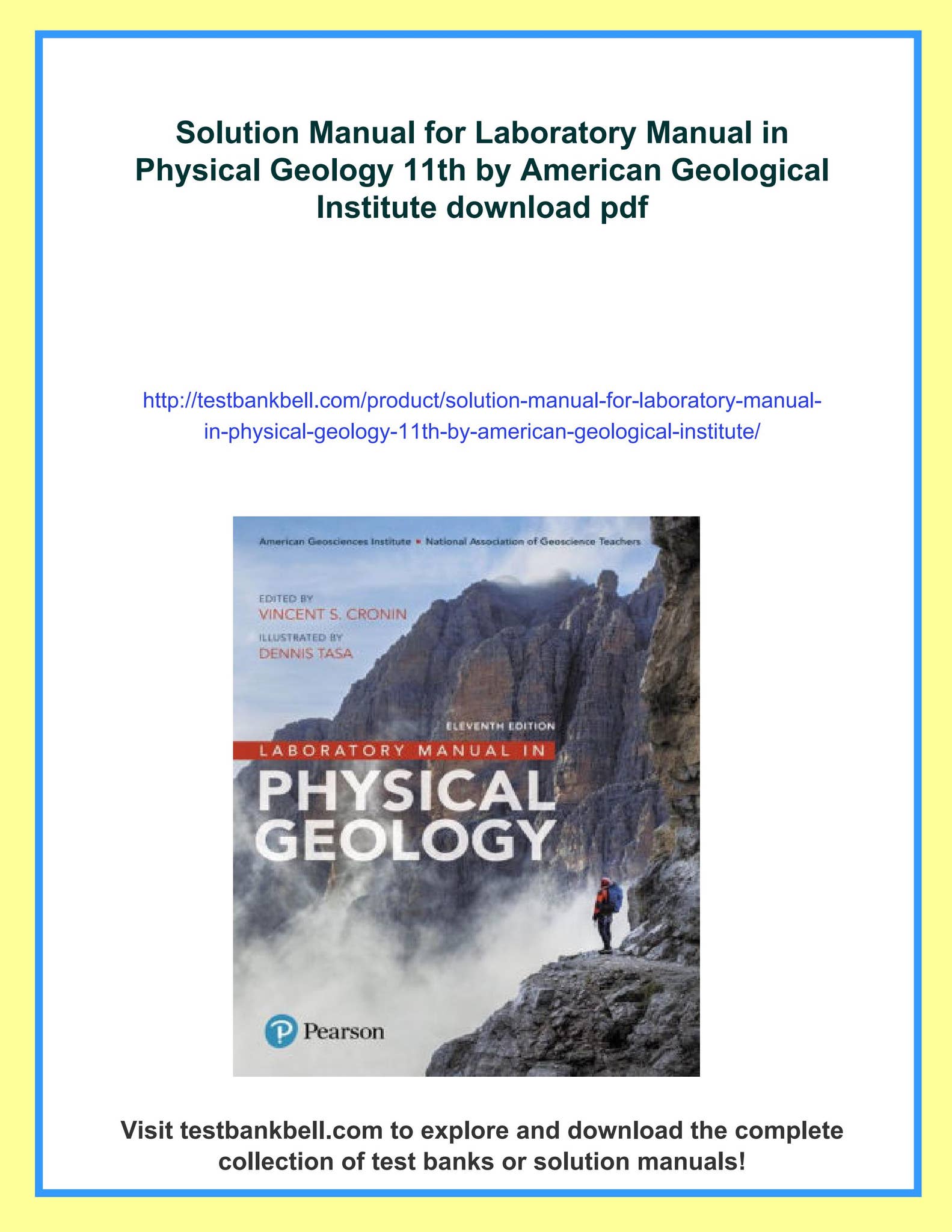 Solution manual for laboratory manual in physical geology 11th by american geological institute ...