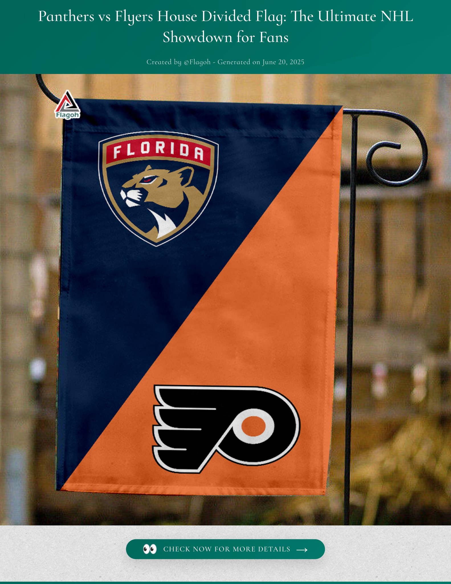 Panthers vs Flyers House Divided Flag: The Ultimate NHL Showdown for ...
