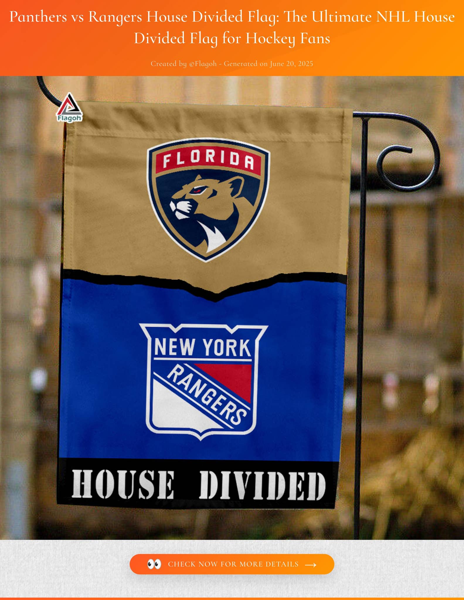 Panthers vs Rangers House Divided Flag: The Ultimate NHL House Divided ...