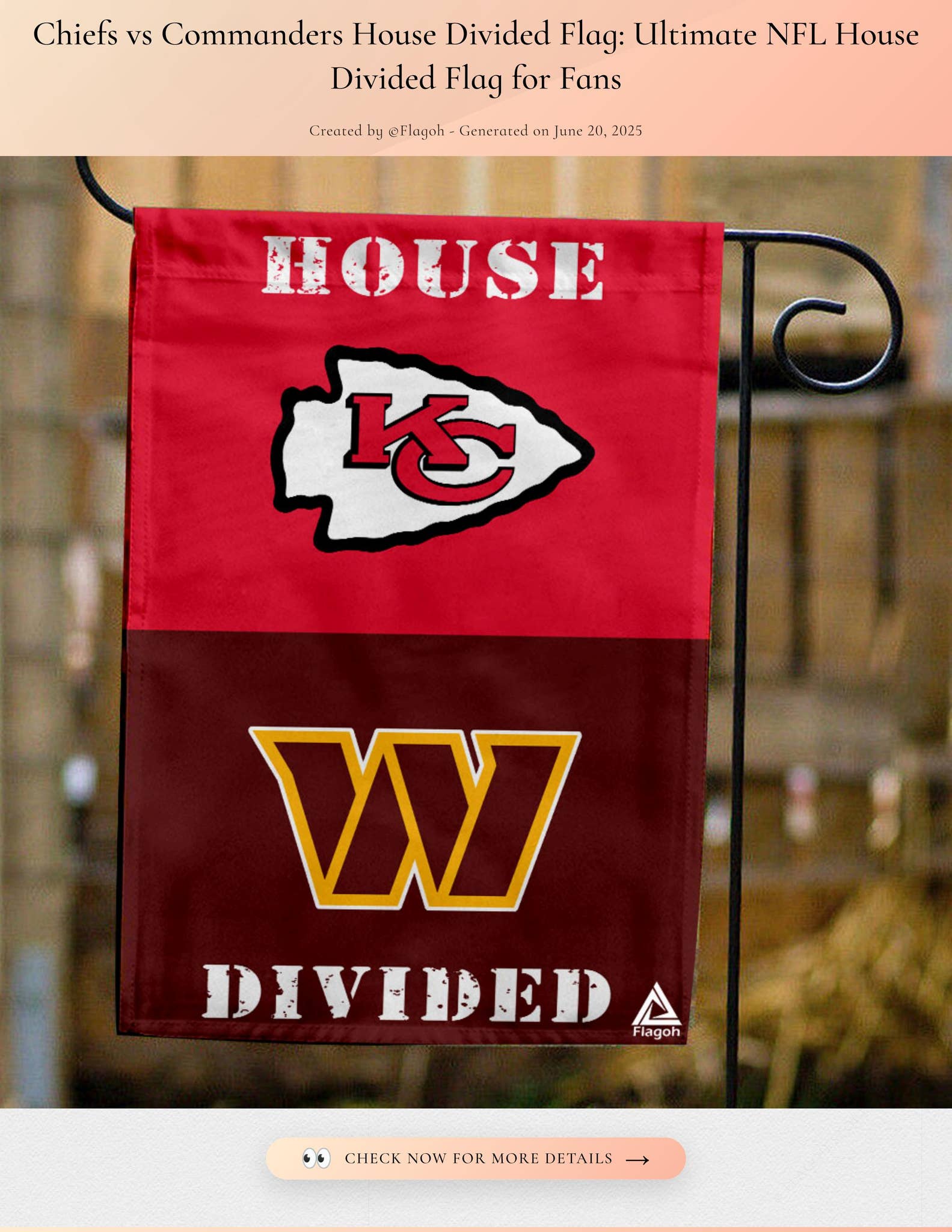 Chiefs vs Commanders House Divided Flag: Ultimate NFL House Divided ...
