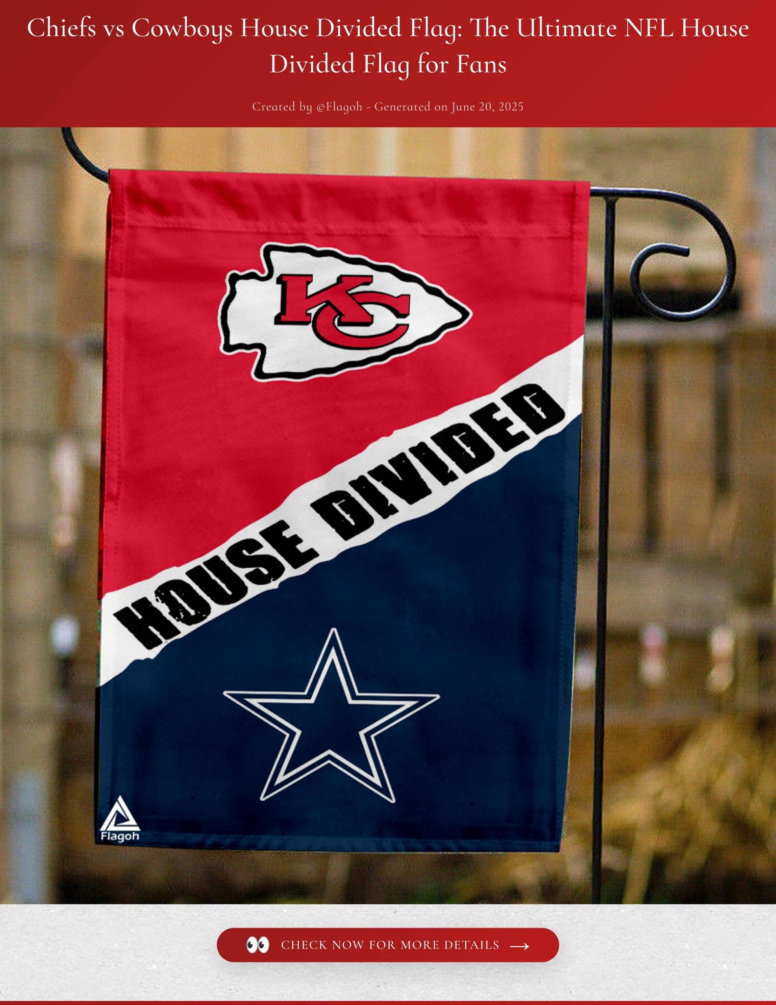 Chiefs vs Cowboys House Divided Flag: The Ultimate NFL House Divided ...