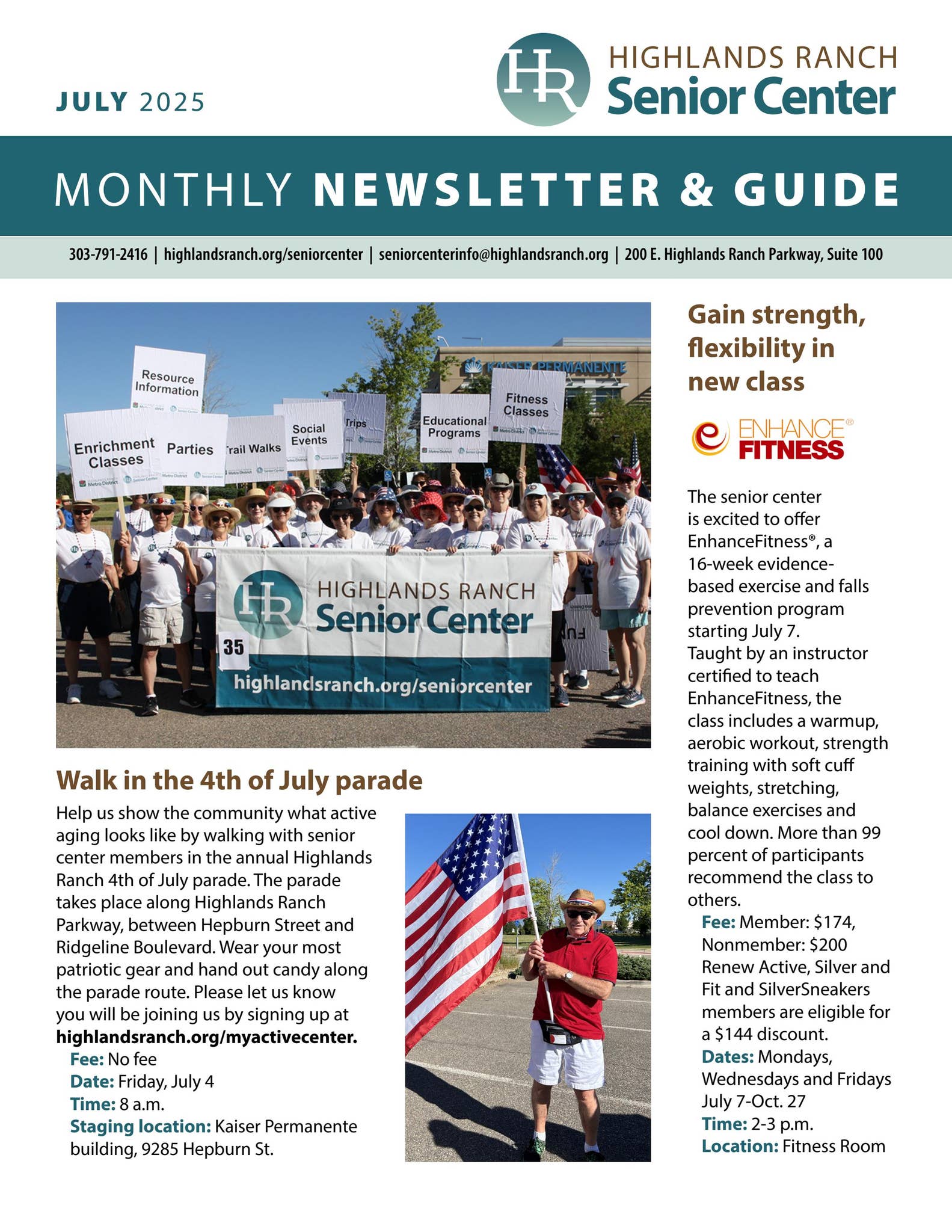 Senior Center Newsletter July 2025 by Highlands Ranch Metro District ...