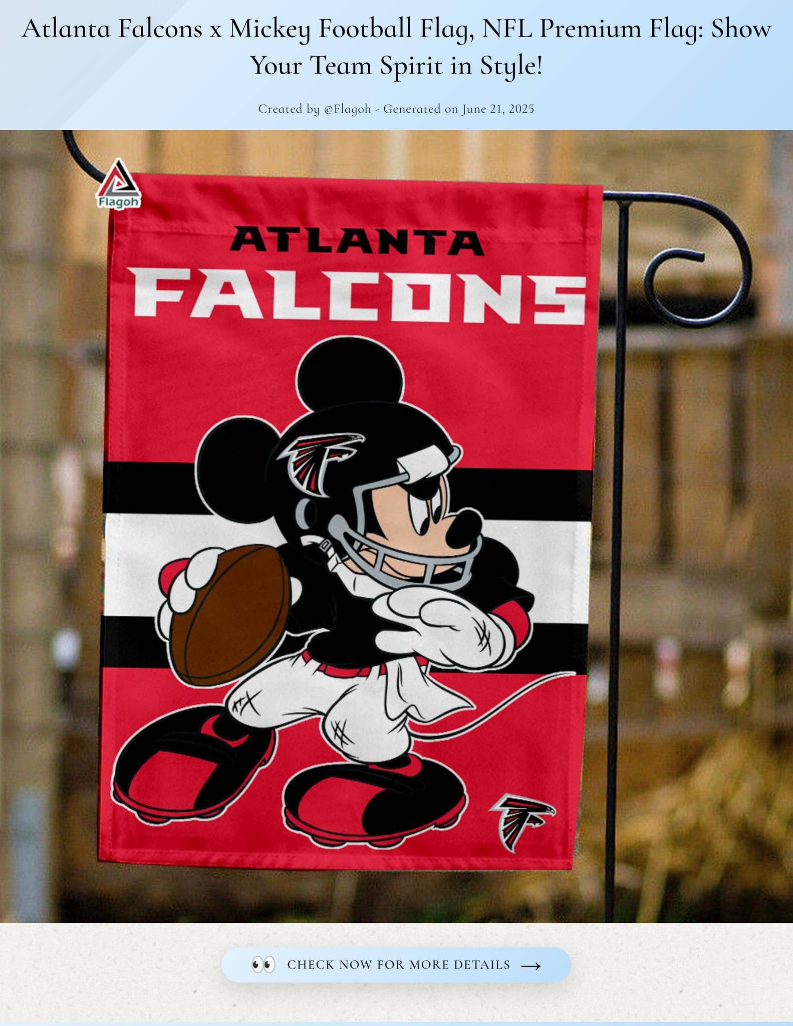 Atlanta Falcons x Mickey Football Flag, NFL Premium Flag: Show Your ...