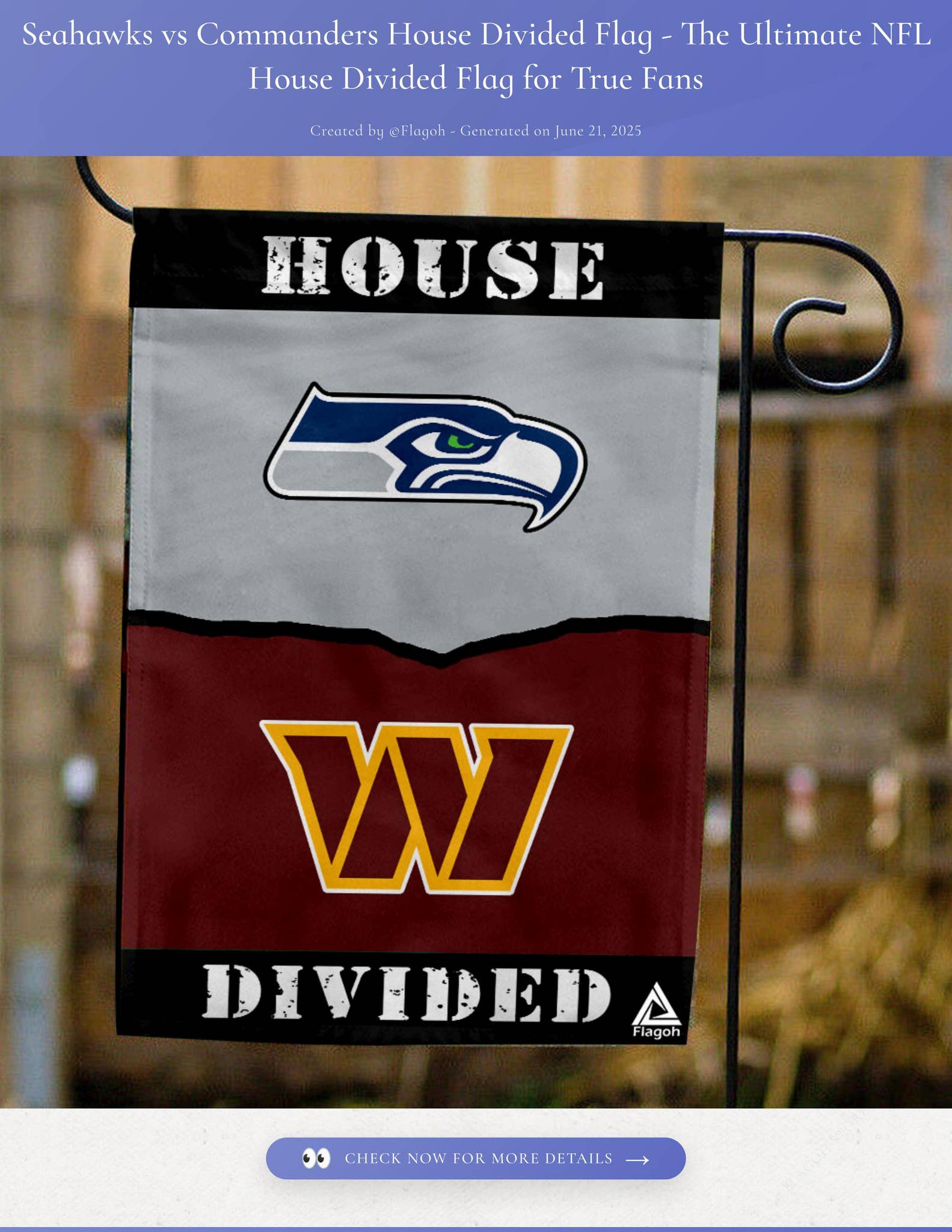 Seahawks vs Commanders House Divided Flag - The Ultimate NFL House ...