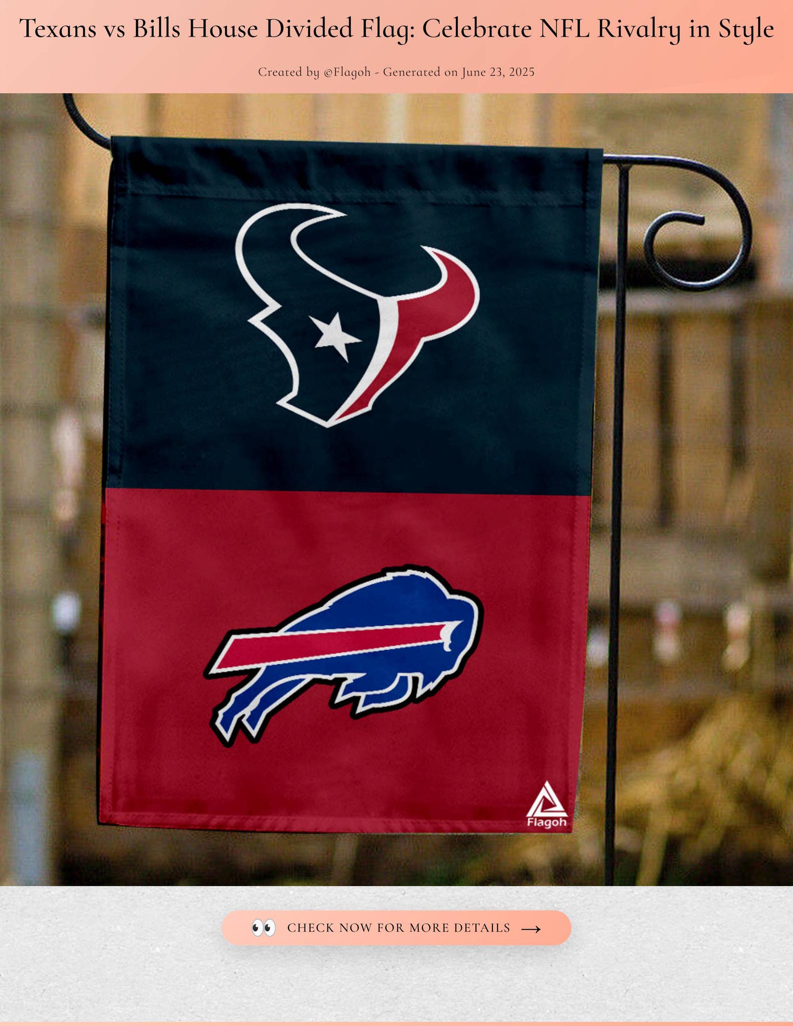 Texans vs Bills House Divided Flag: Celebrate NFL Rivalry in Style by ...