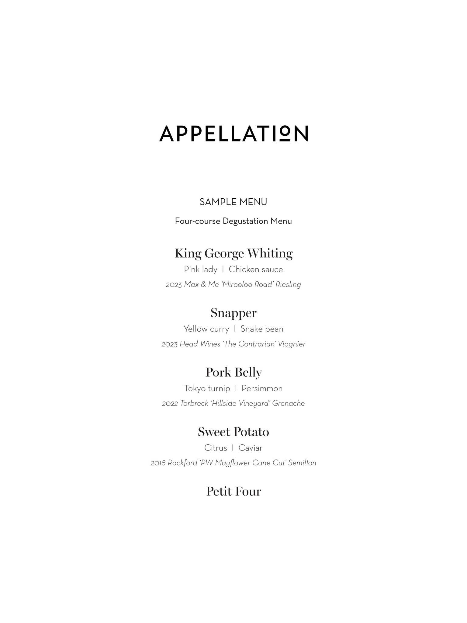 TLB | Appellation Sample Menu by Baillie Lodges - Issuu