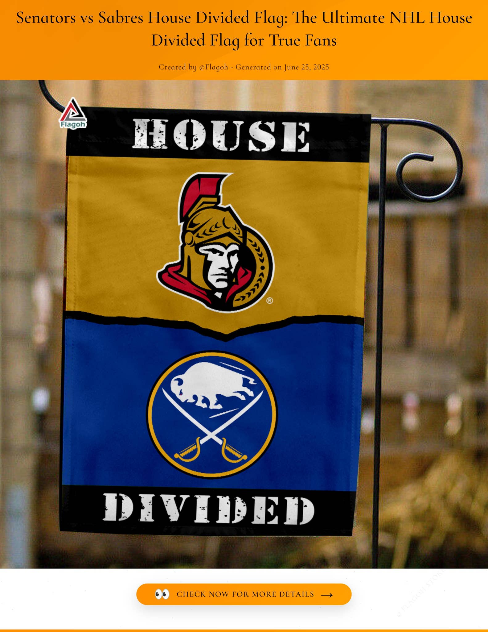 Senators vs Sabres House Divided Flag: The Ultimate NHL House Divided ...