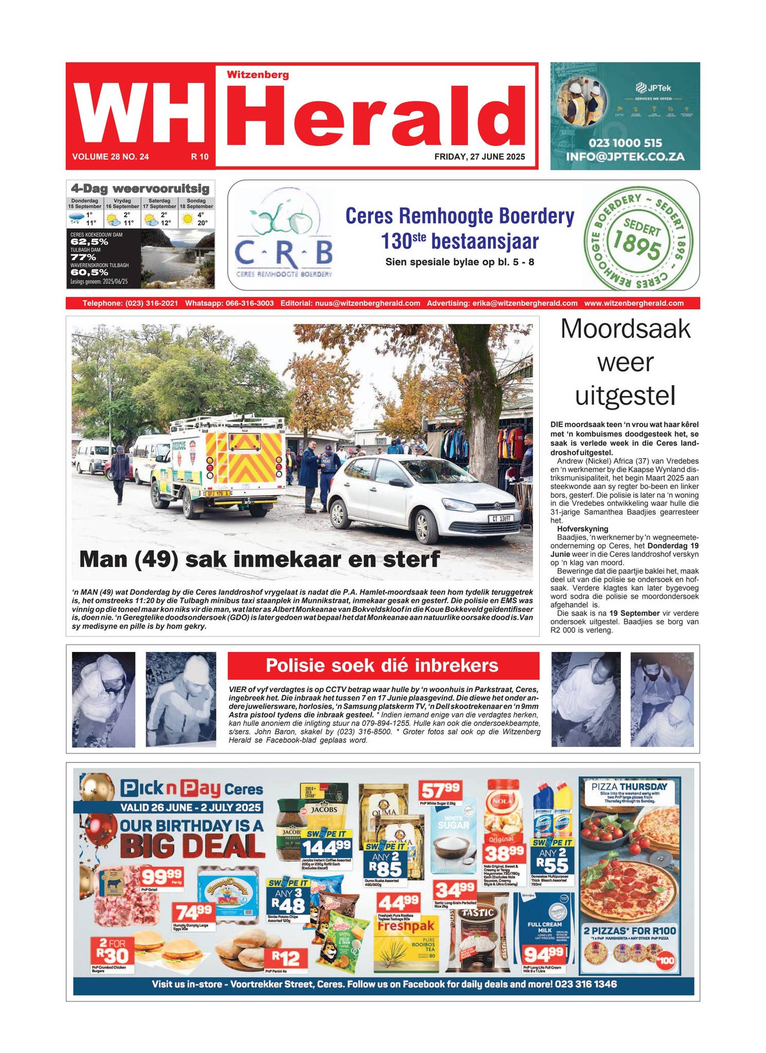 Witzenberg Herald Vol.28 no.24 (Online Weergawe) by Witzenberg Herald ...