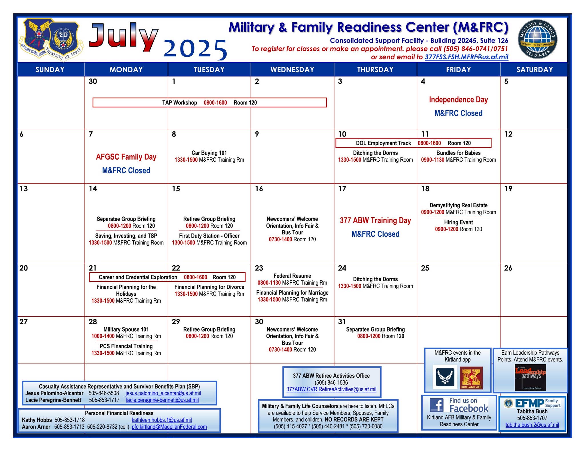 July 2025 M&FRC Calendar by 377 FSS Marketing - Issuu