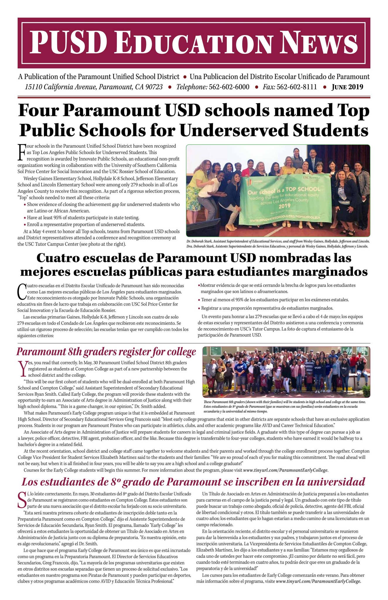 PUSD EYE June 2019 by City of Paramount - Issuu