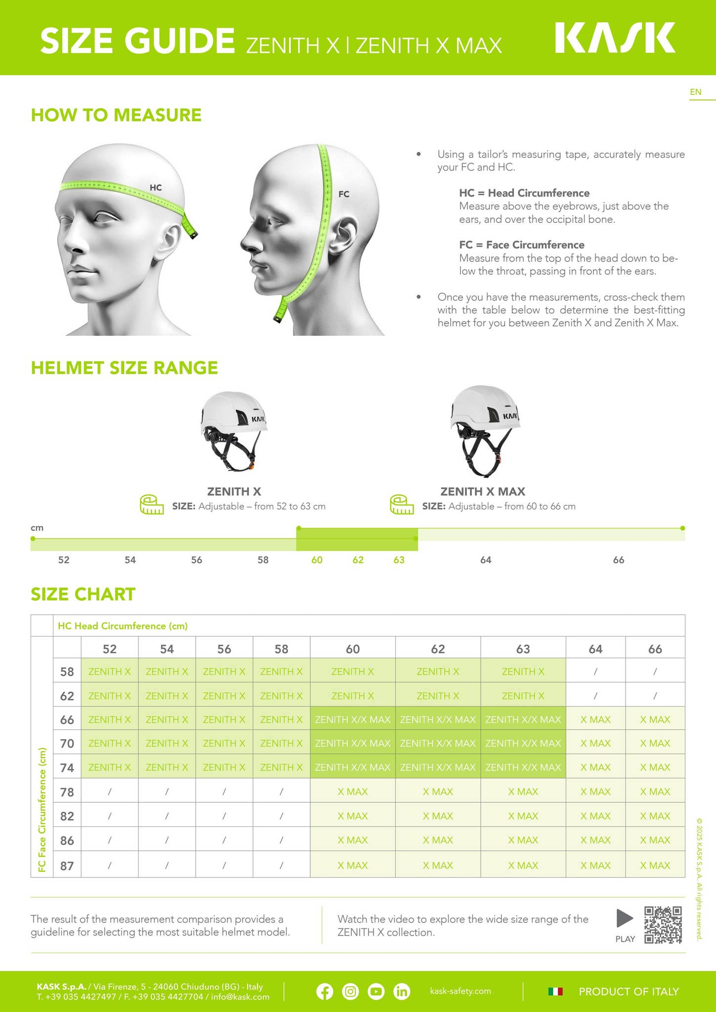 ZENITH X MAX_size guide_EN by KASKSAFETY - Issuu