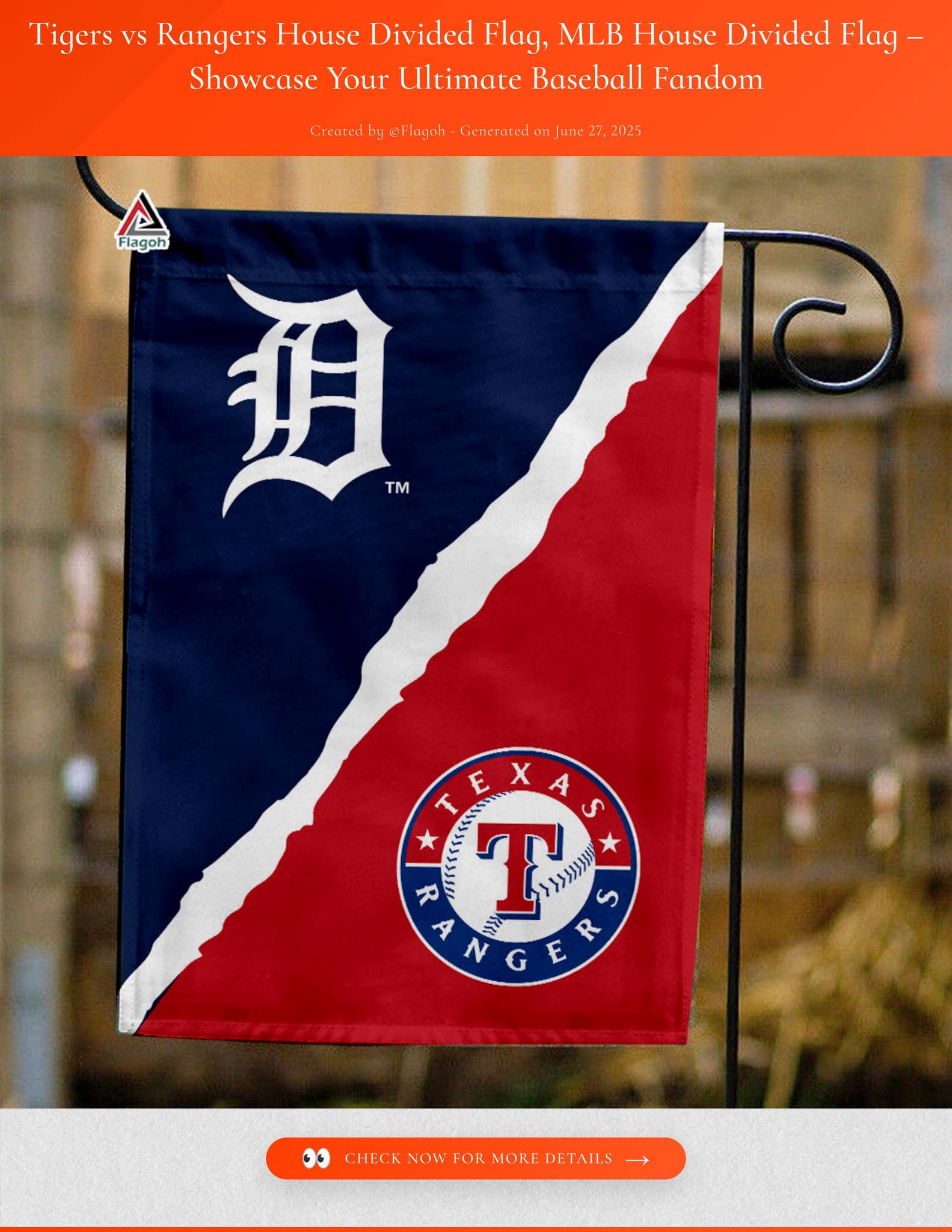 Tigers vs Rangers House Divided Flag, MLB House Divided Flag – Showcase ...