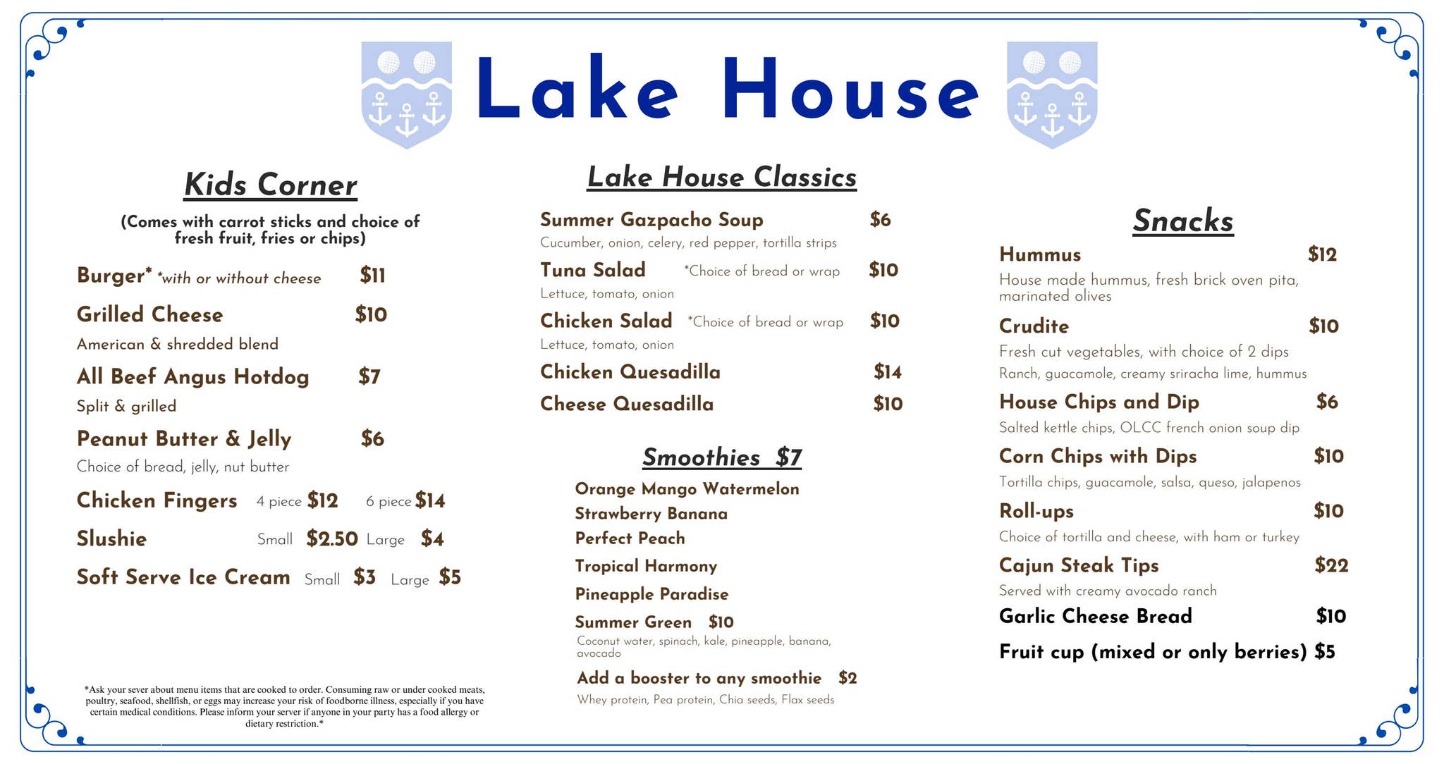 Lakehouse menu #1 by orchardlakecc - Issuu