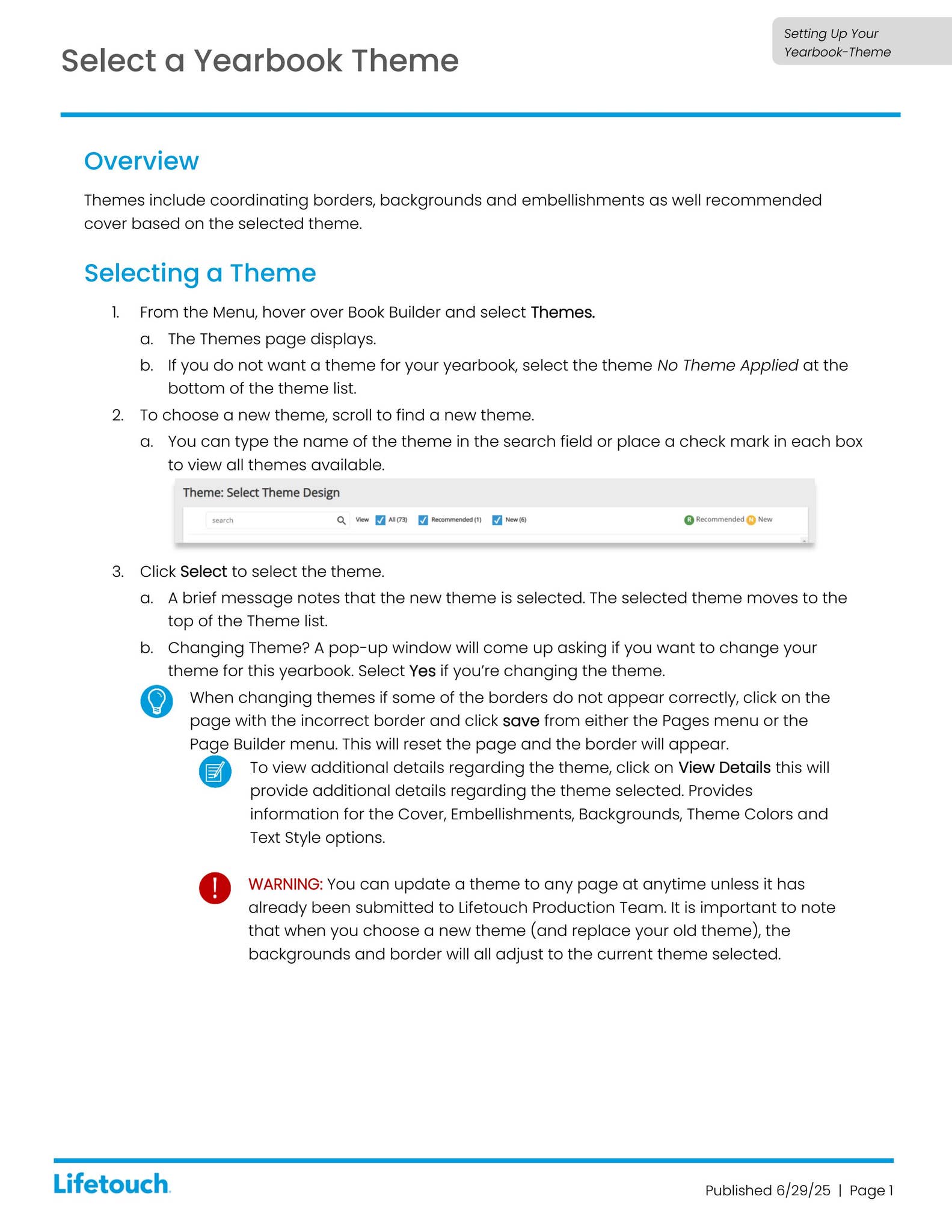 Select a Yearbook Theme by Lifetouch - Issuu