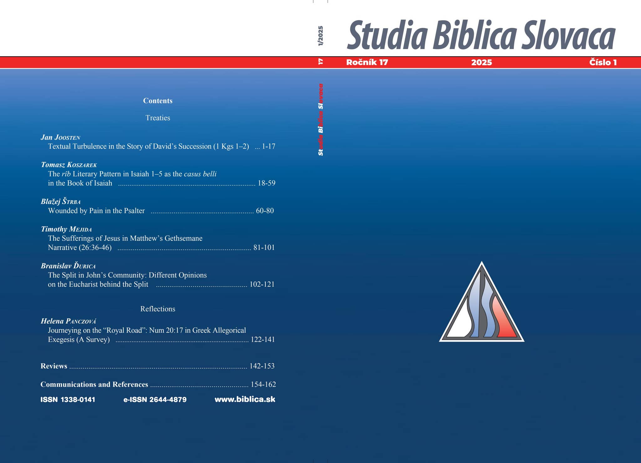 Studia Biblica Slovaca 17/1 (2025) by Studia Biblica Slovaca - Issuu