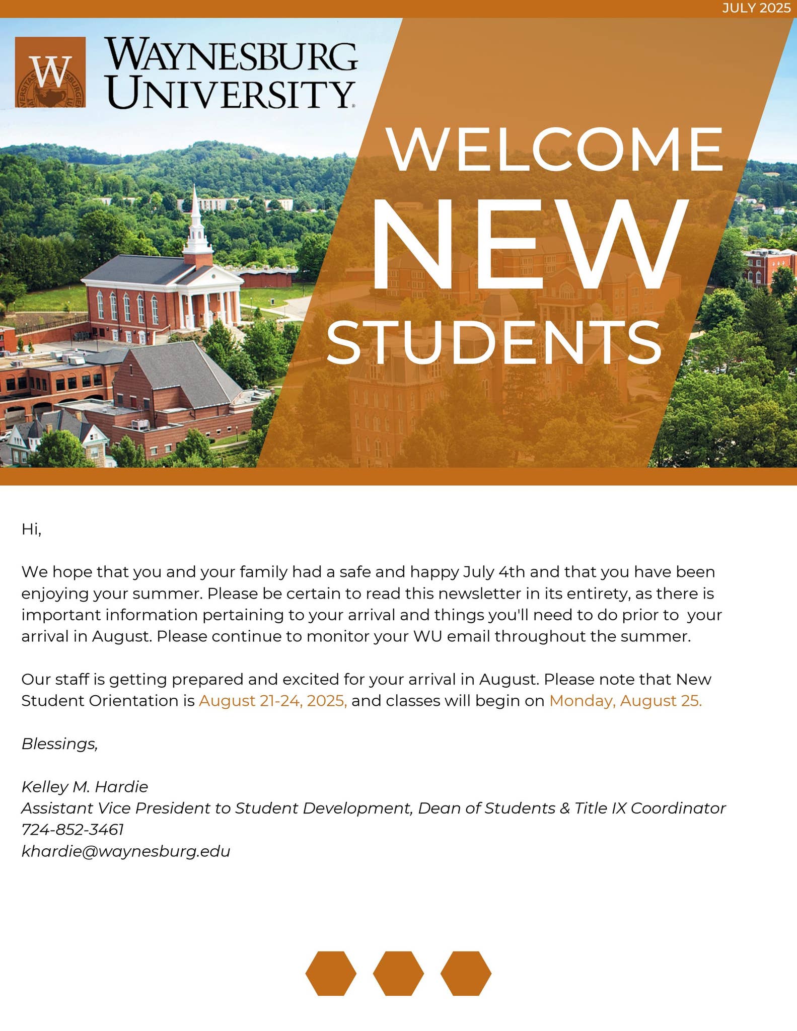 July 2025 New Student Newsletter by Waynesburg University - Issuu
