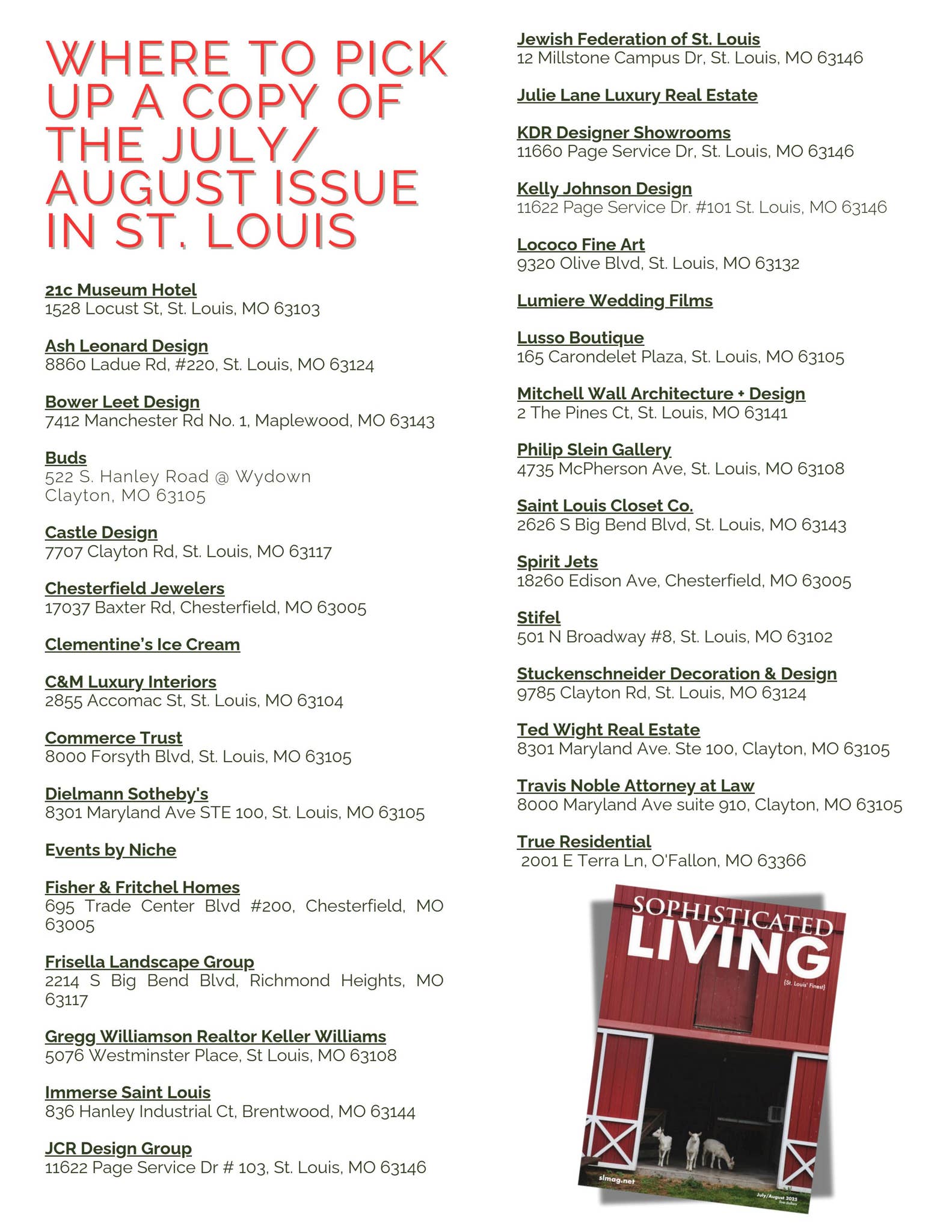 St. Louis Distribution by Sophisticated Living Magazine - Issuu