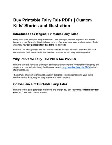 Buy Printable Fairy Tale PDFs _ Custom Kids' Stories and Illustration ...