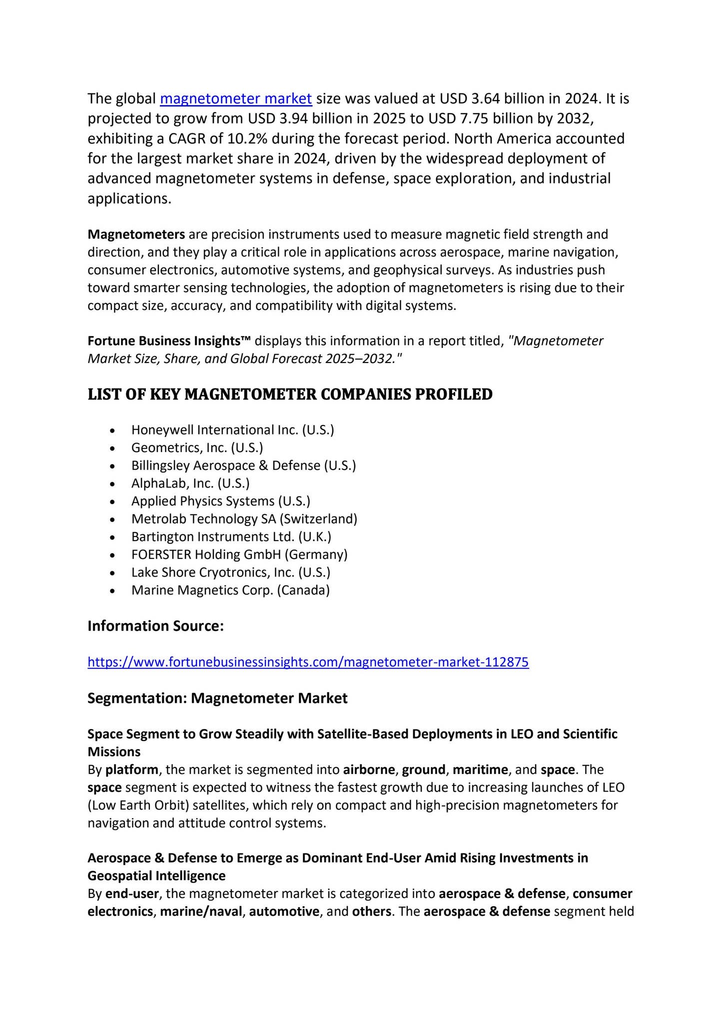 Magnetometer Market Future Trends and Innovations 2025–2032 by Alisa ...