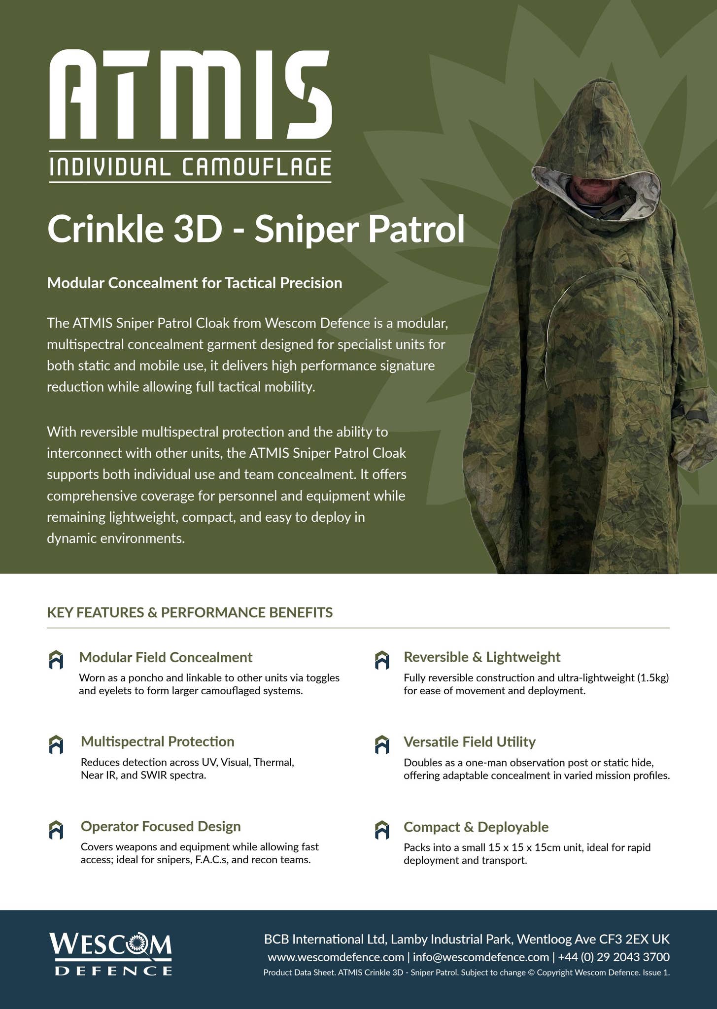 ATMIS Sniper Patrol Cloak Product Sheet by Wescom Group - Issuu