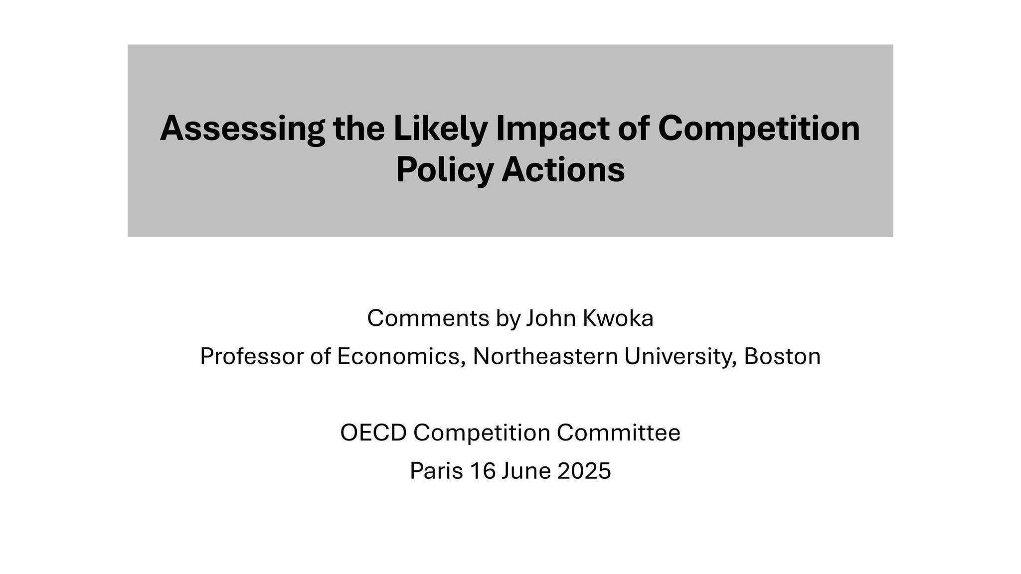 Assessing the Impact of Competition Authorities’ Activities ...