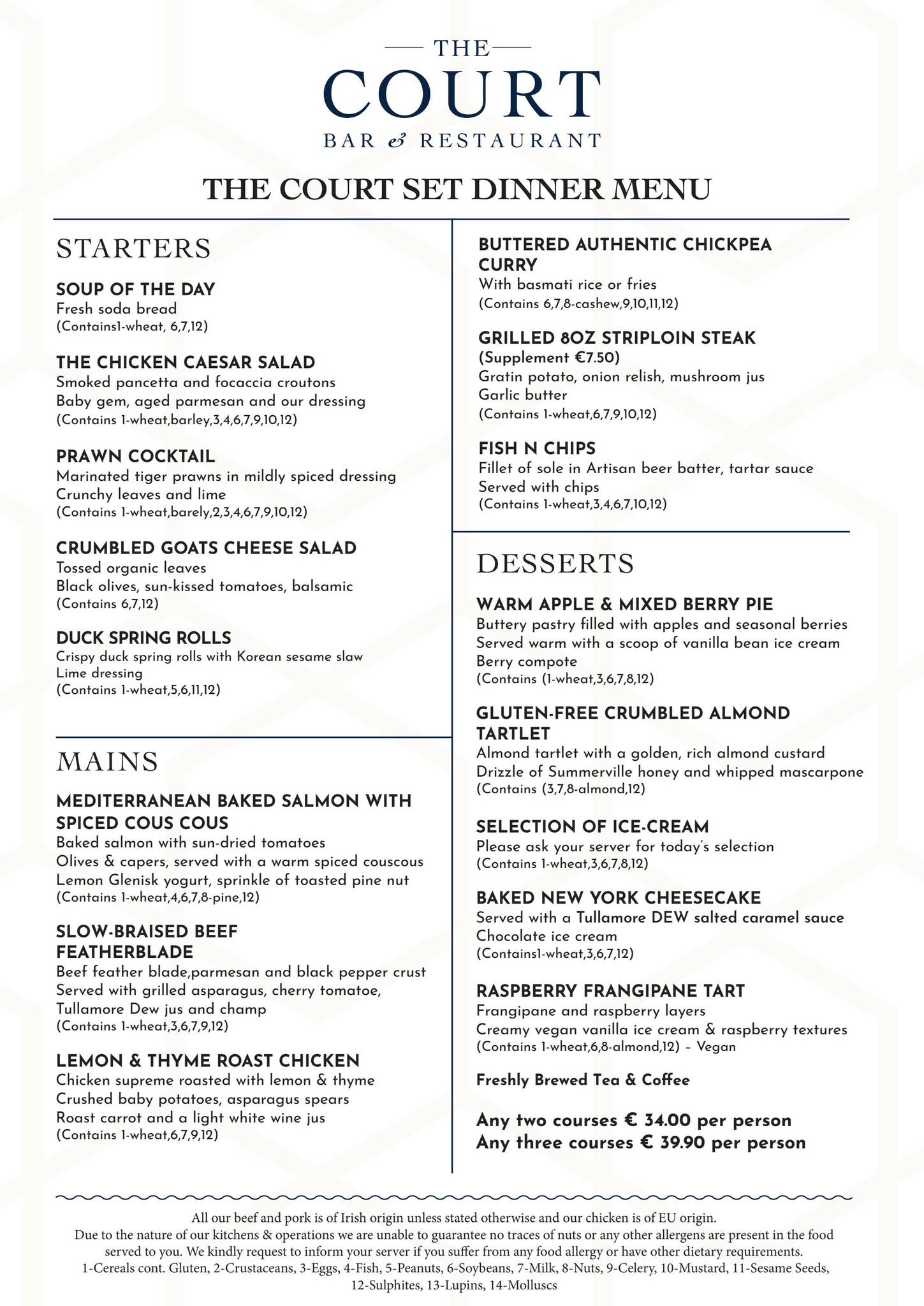 THE COURT SET DINNER MENU by iNUA Hospitality - Issuu