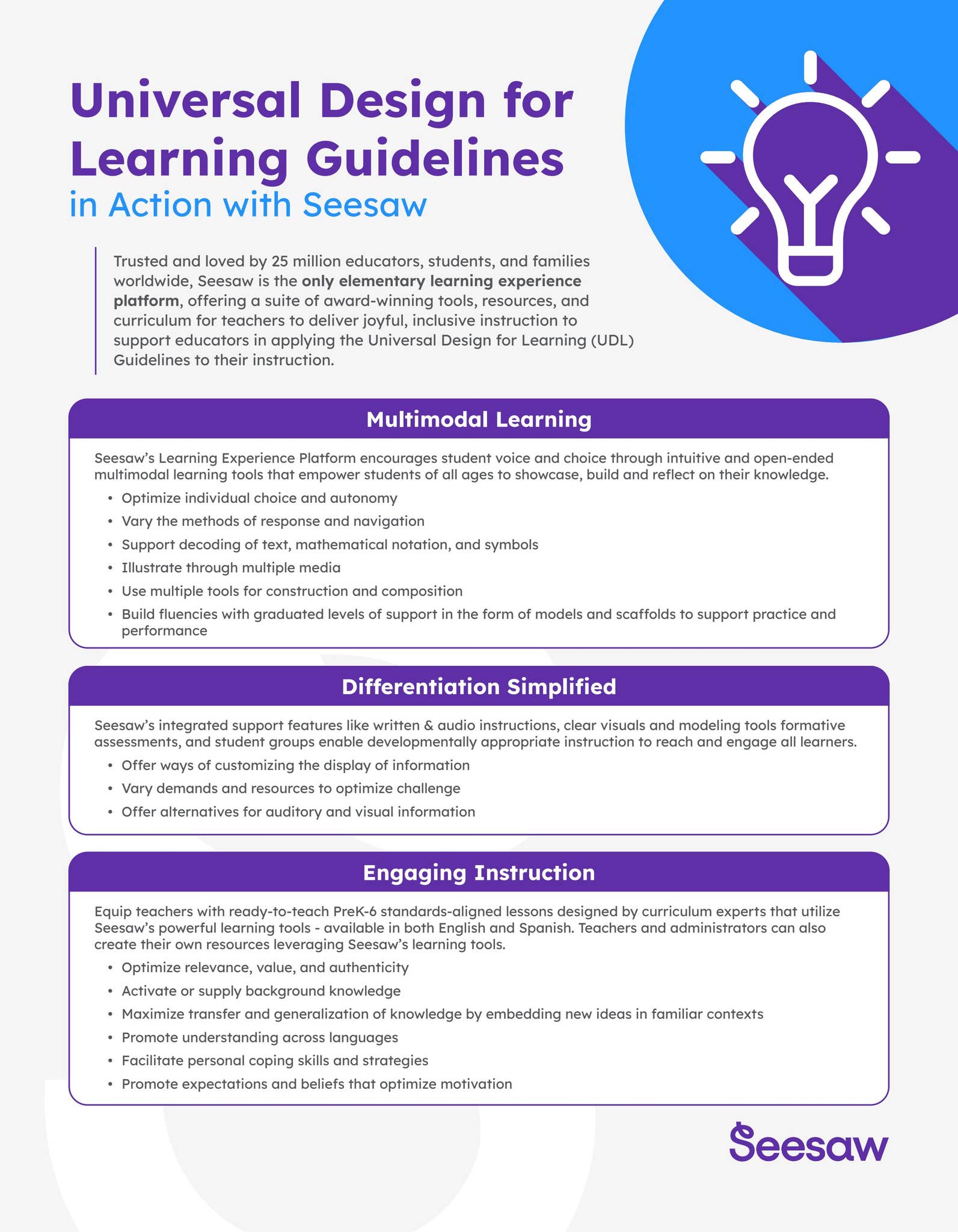 Universal Design for Learning Guidelines In Action with Seesaw by ...