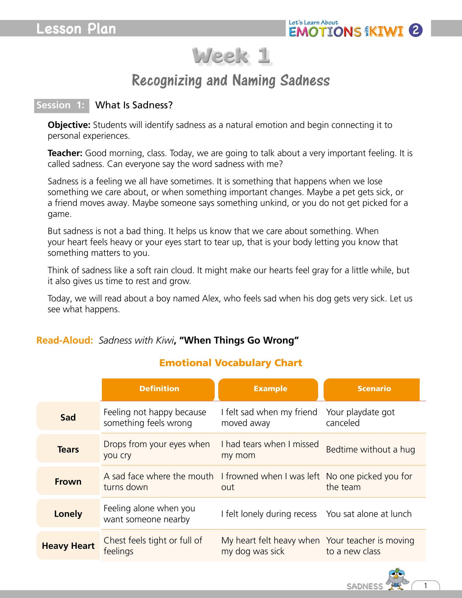 Lesson Plan - Kiwi 2 - Sadness - NEW - 7/6/2025 by Cloud9World - Issuu