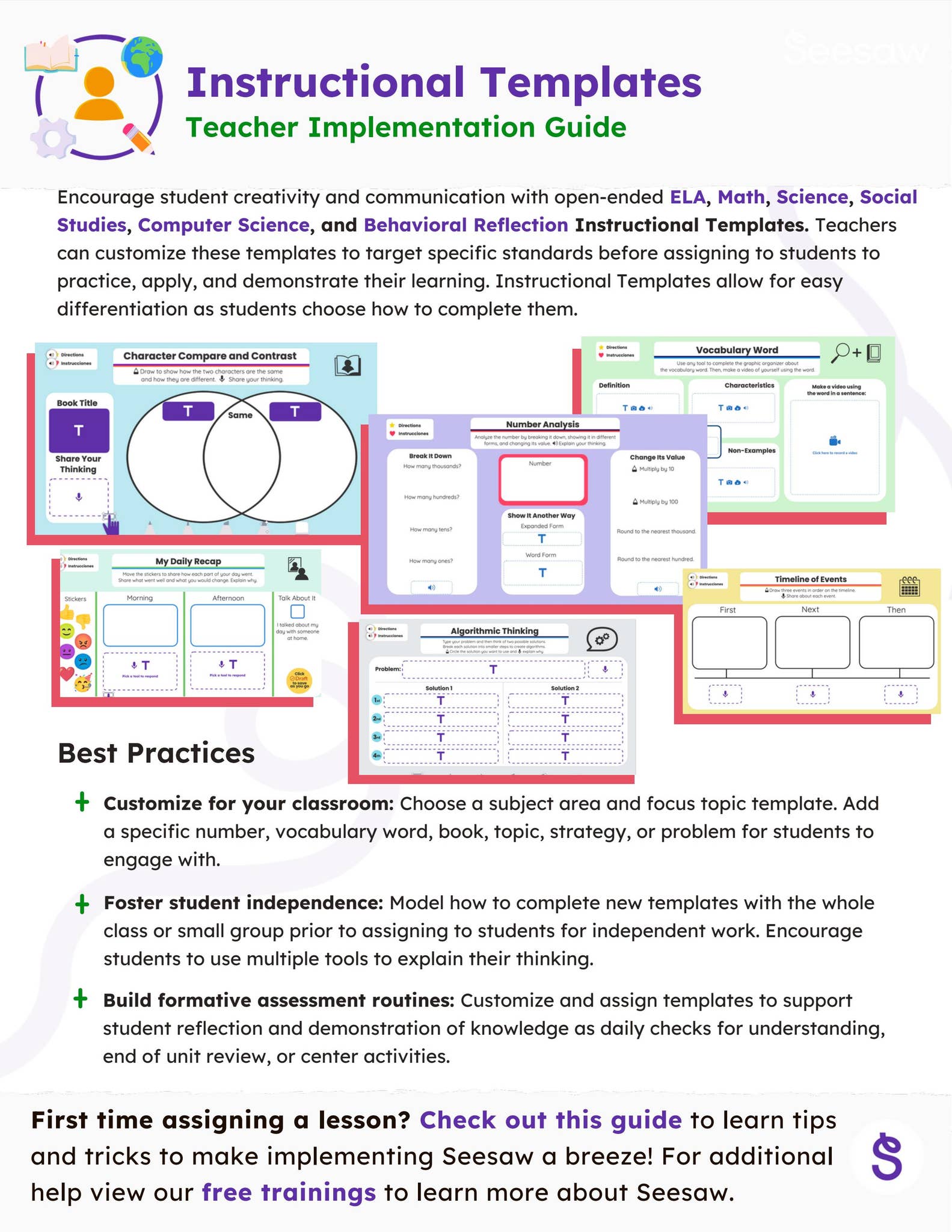Instructional Templates Implementation Guide by seesawlearning - Issuu