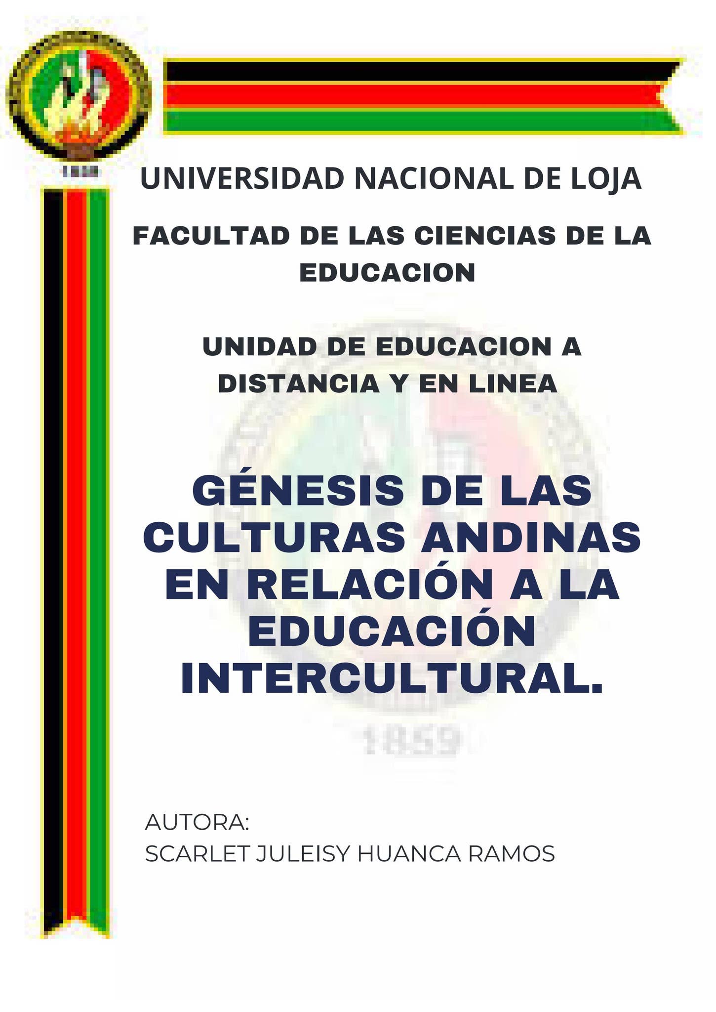 GENESIS DE LAS CULTURAS ANDINAS EN RELACION A LA EDUCACION ...