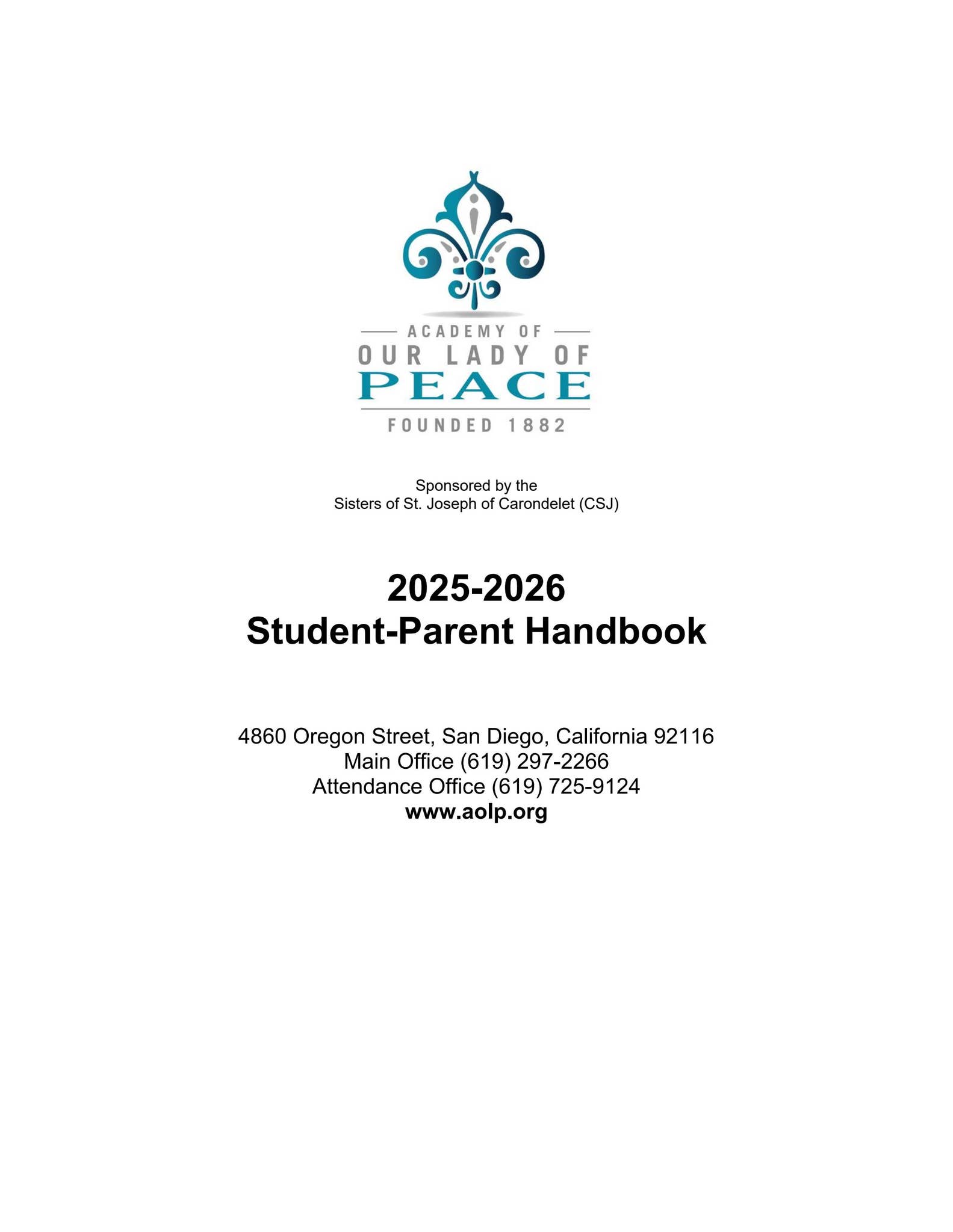 OLP Student Parent Handbook 2025-2026 by Academy of Our Lady of Peace ...