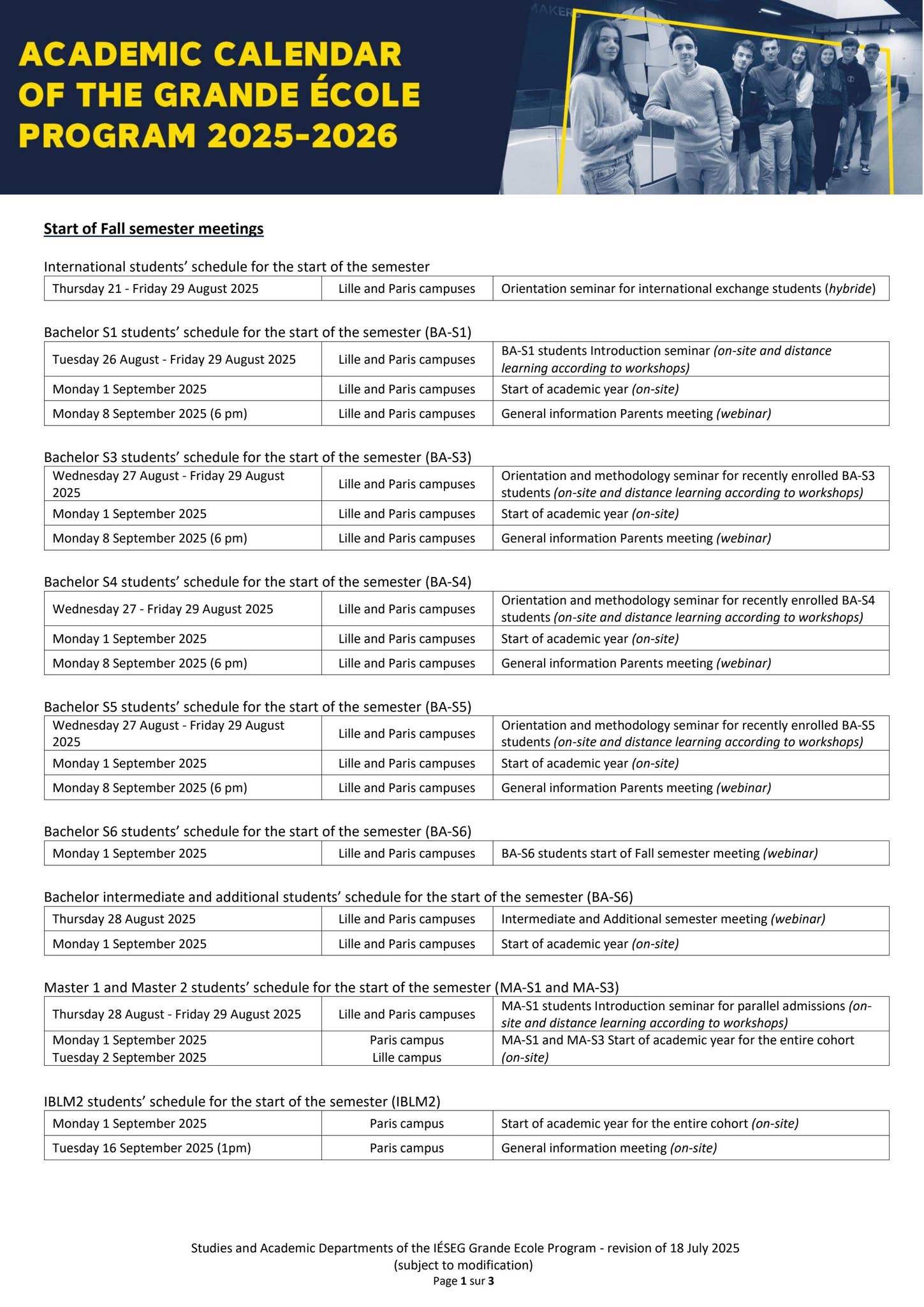 PGE Academic Calendar 2025-2026 by IÉSEG - Issuu