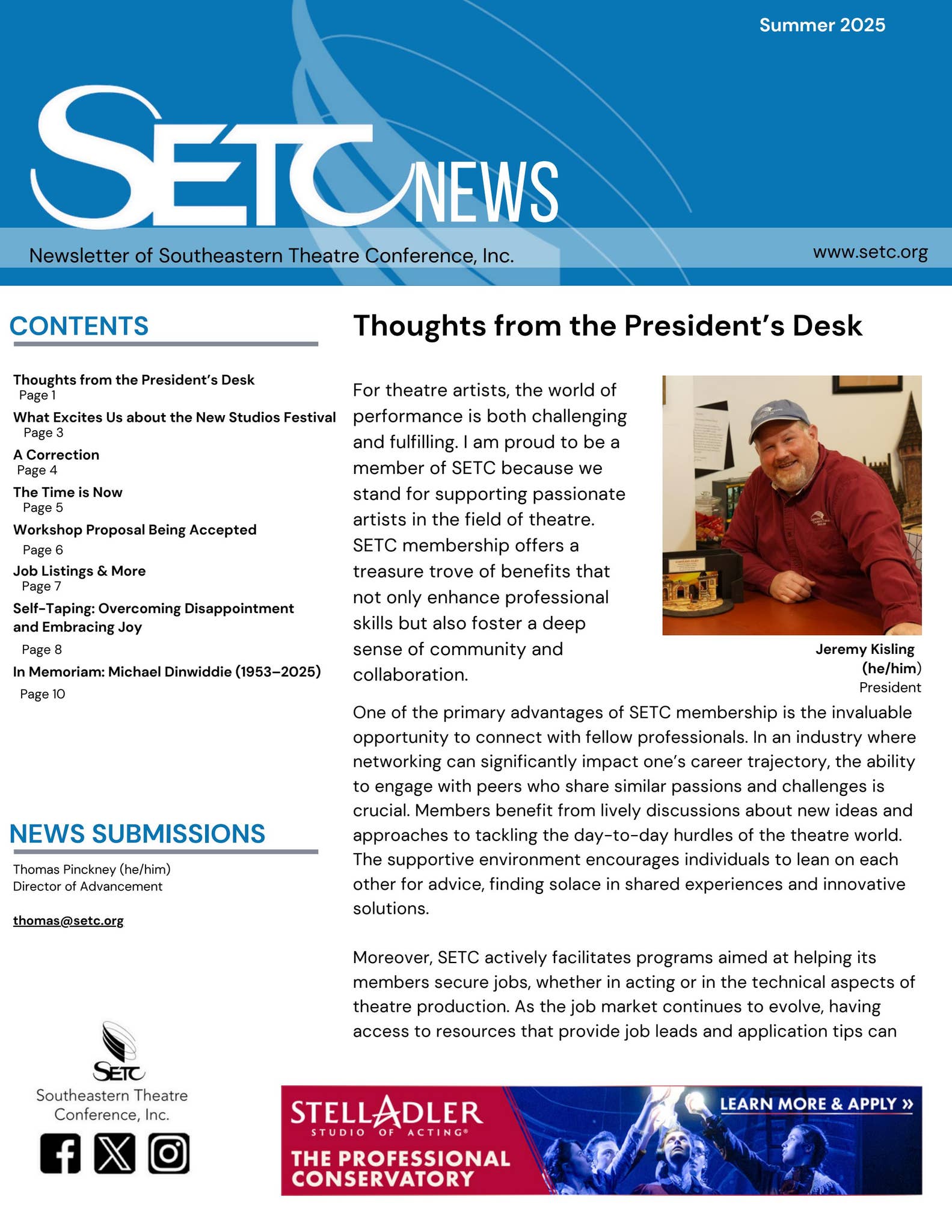 SETC News Summer 2025 by Southeastern Theatre Conference - Issuu