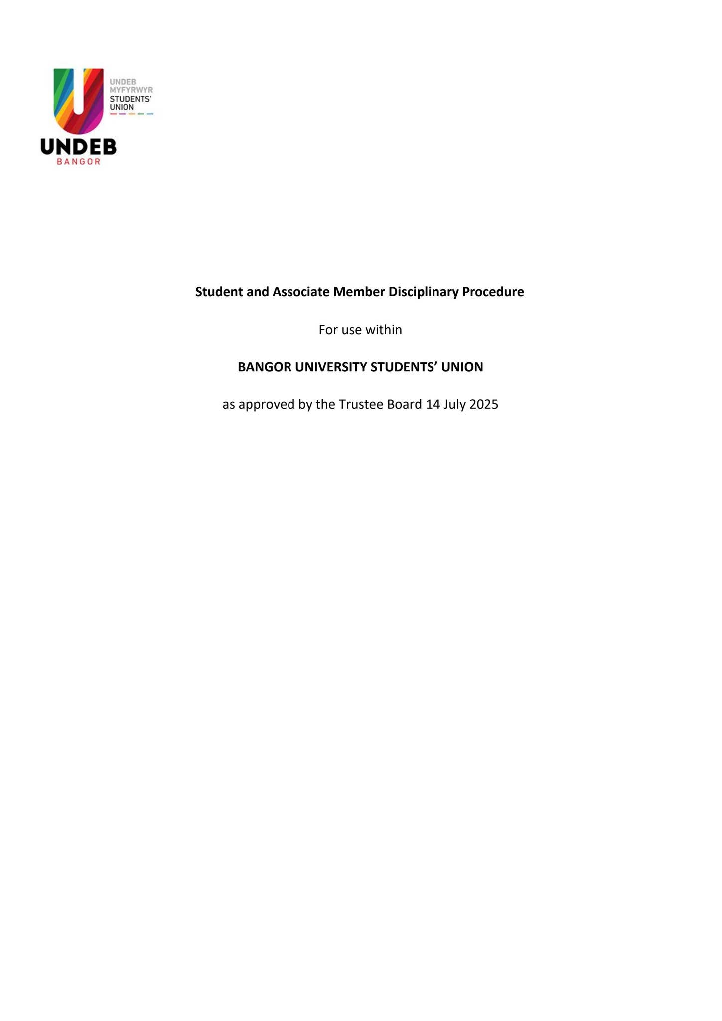 Student and Associate Member Disciplinary Procedure by Undeb Bangor - Issuu