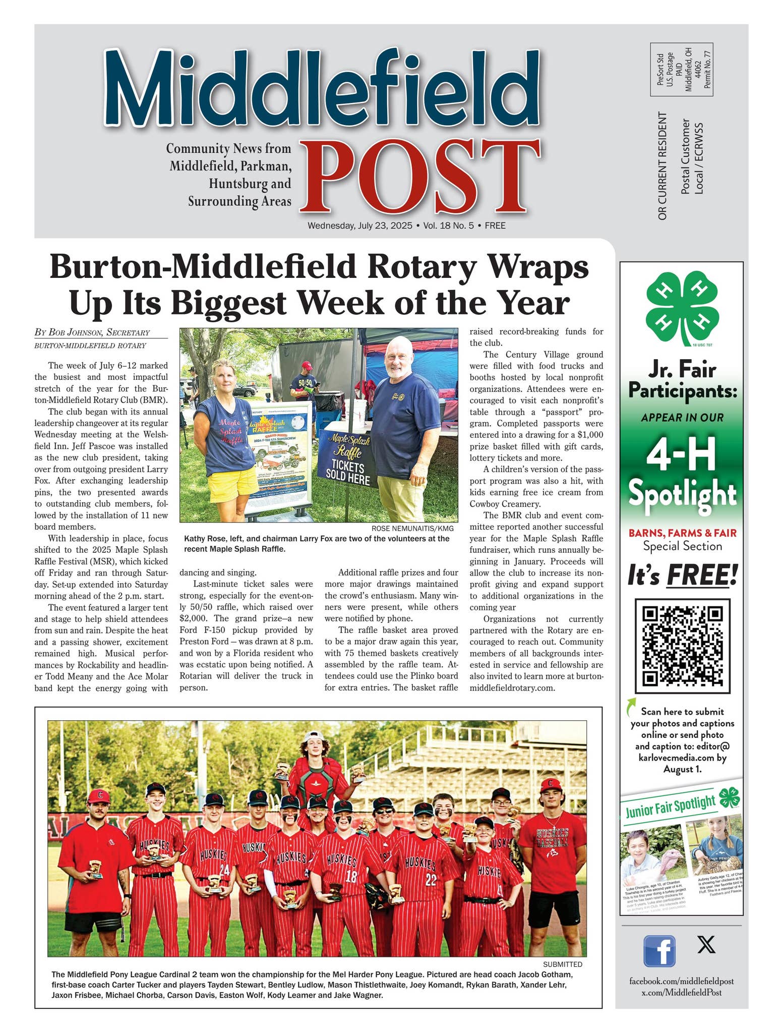 Middlefield Post 7-23-2025 by Geauga County Maple Leaf - Issuu