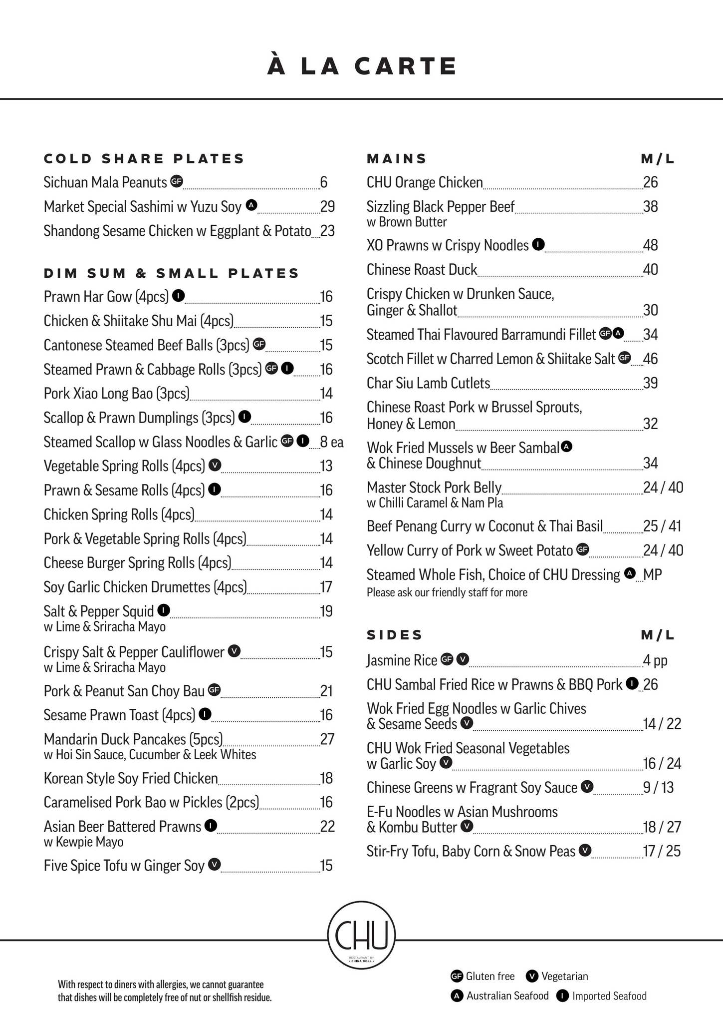 CHU Restaurant by China Doll - A La Carte by westhq - Issuu