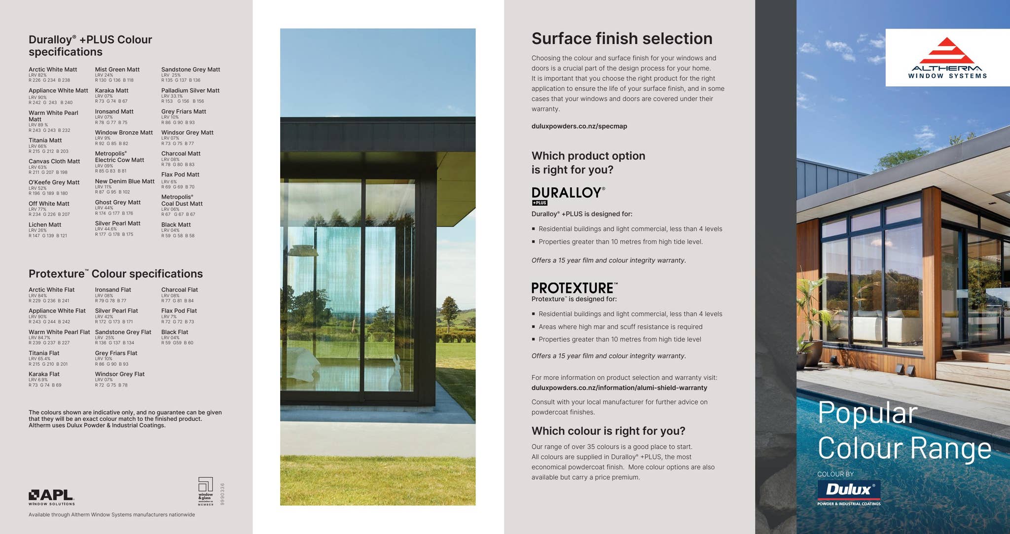Altherm Window Systems - Colour Chart by APL Window Solutions - Issuu
