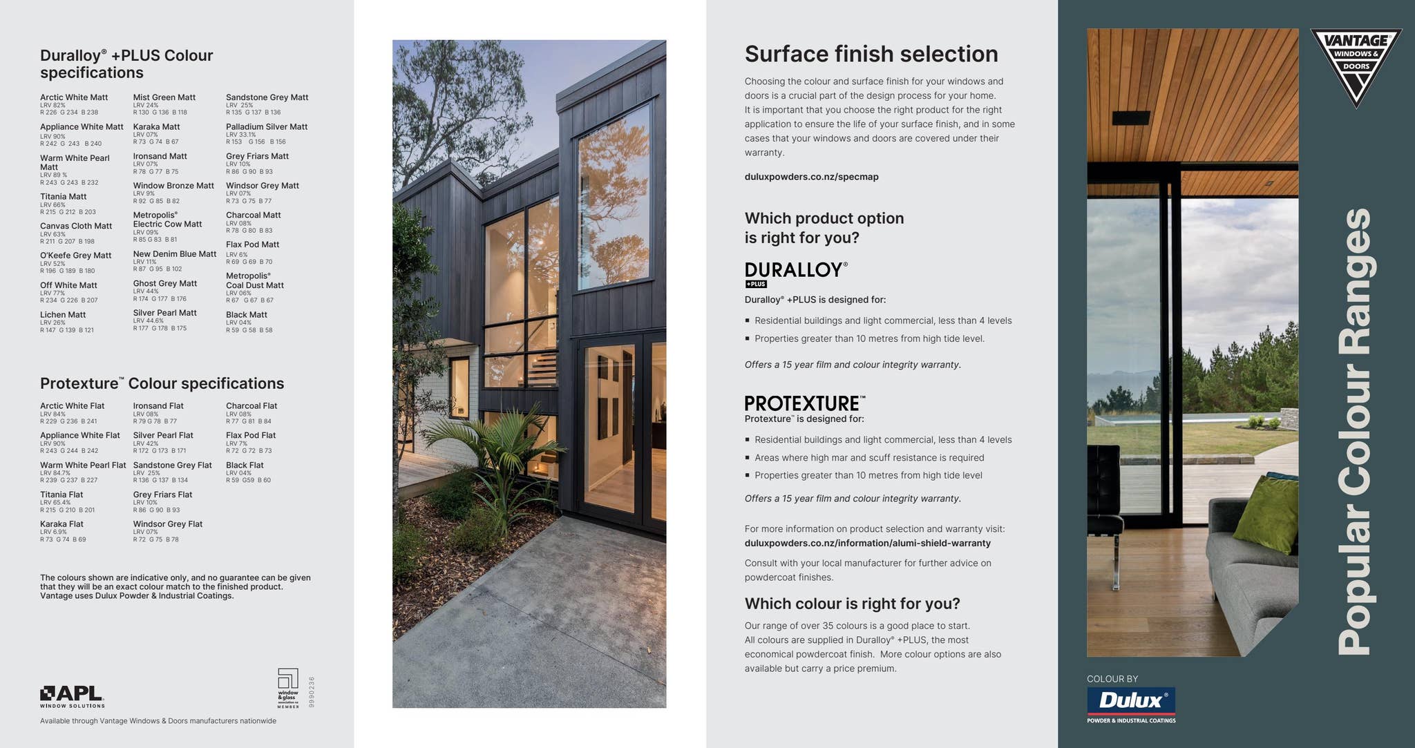 Vantage Windows & Doors - Colour Chart by APL Window Solutions - Issuu