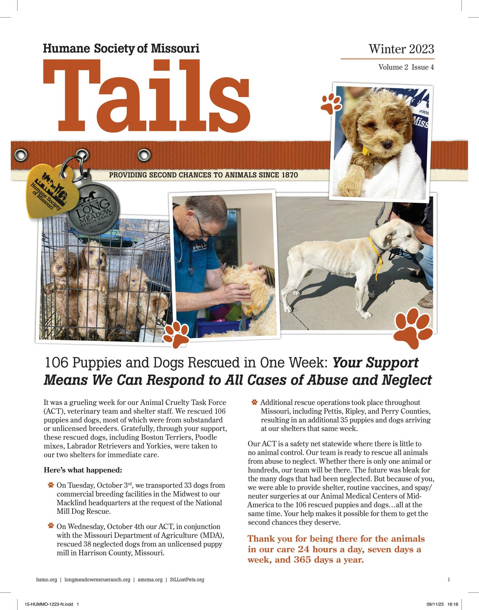 Tails Magazine - Winter 2023 by Humane Society of Missouri - Issuu