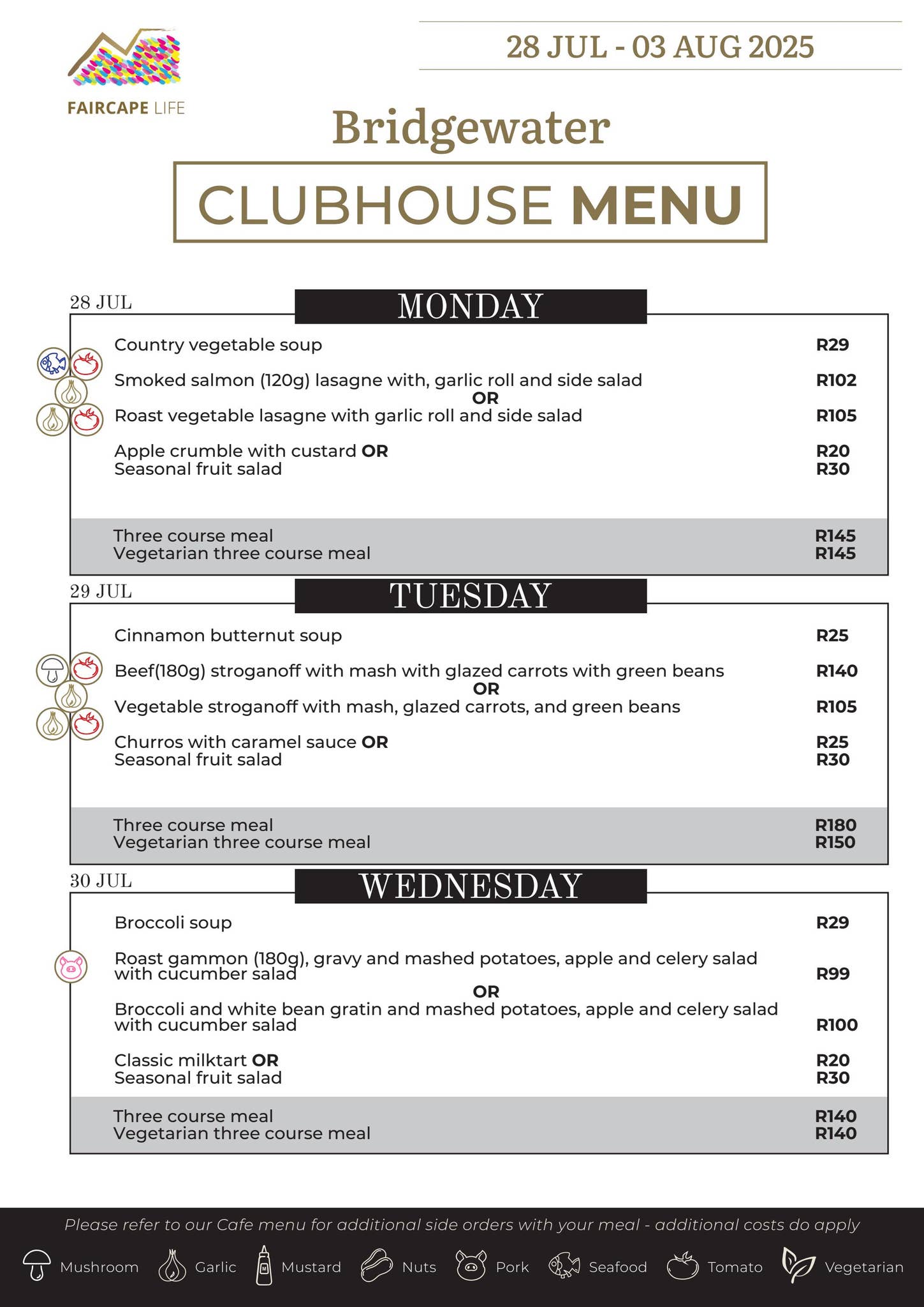 Clubhouse Menus | Bridgewater | July - August 2025 by Faircape-Group ...
